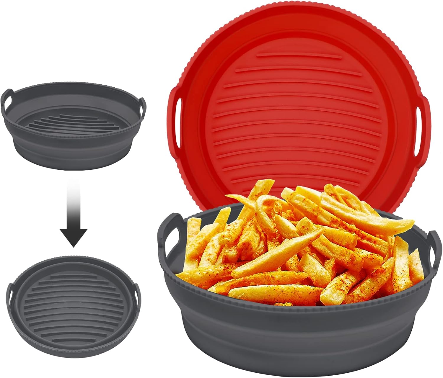 Amazon.com: Joymicre Silicone Air Fryer Liners, 8.5Inch Collapsible for ...