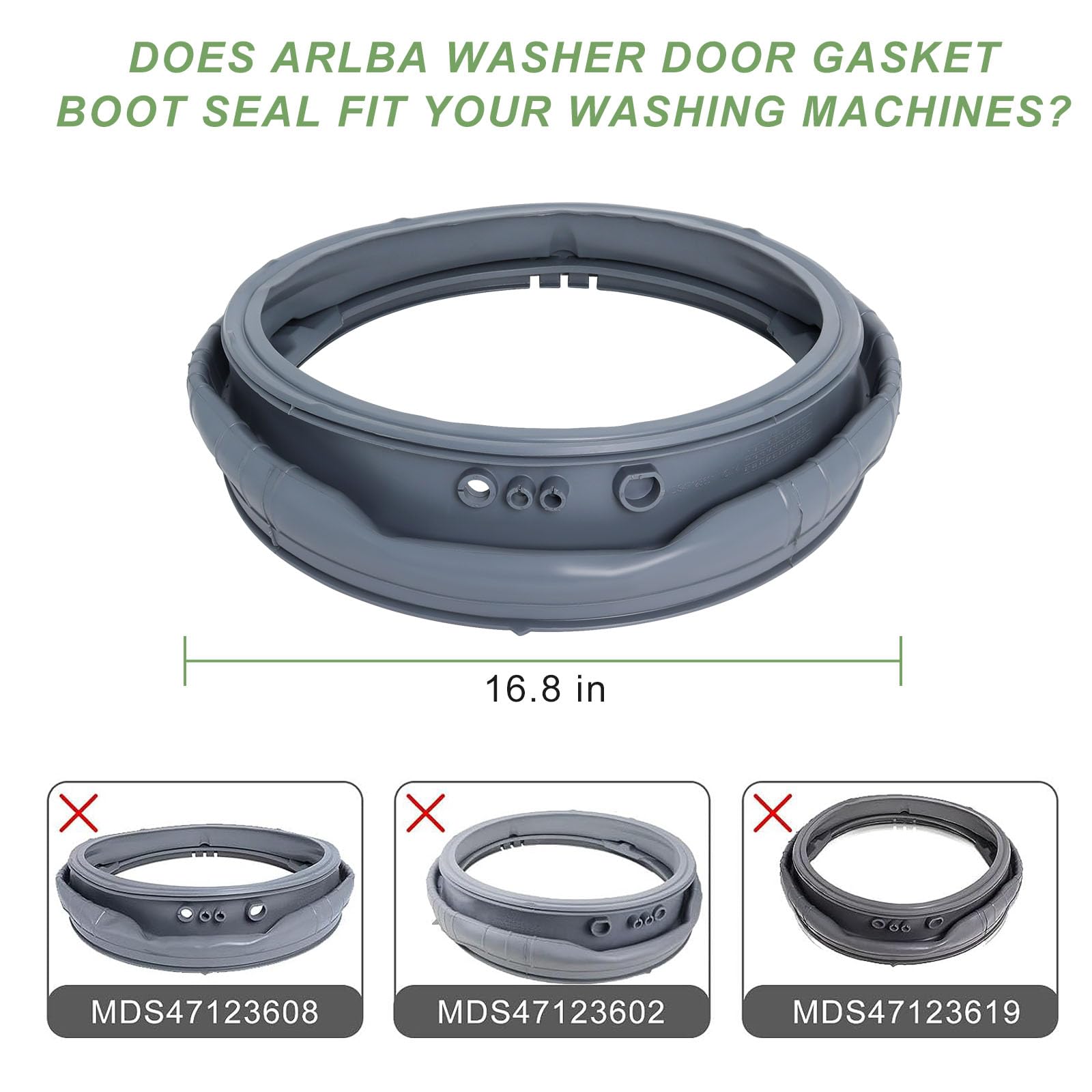 MDS47123605 Washer Door Gasket Boot Seal Compatible with LG Kenmore ...