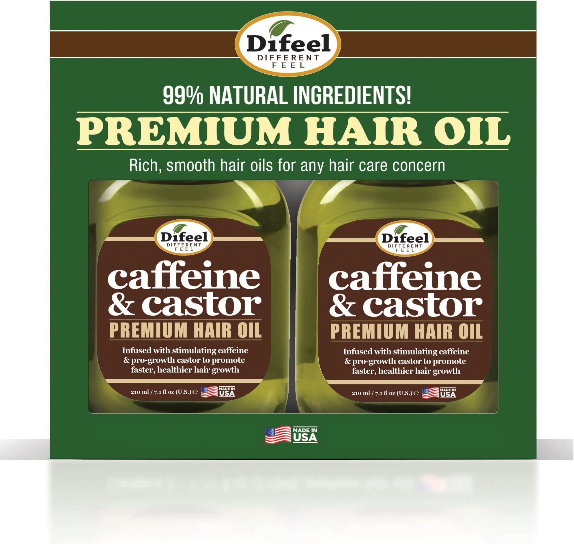 Amazon.com: Difeel 99% Natural Premium Hair Oil - Pro-Growth Castor ...