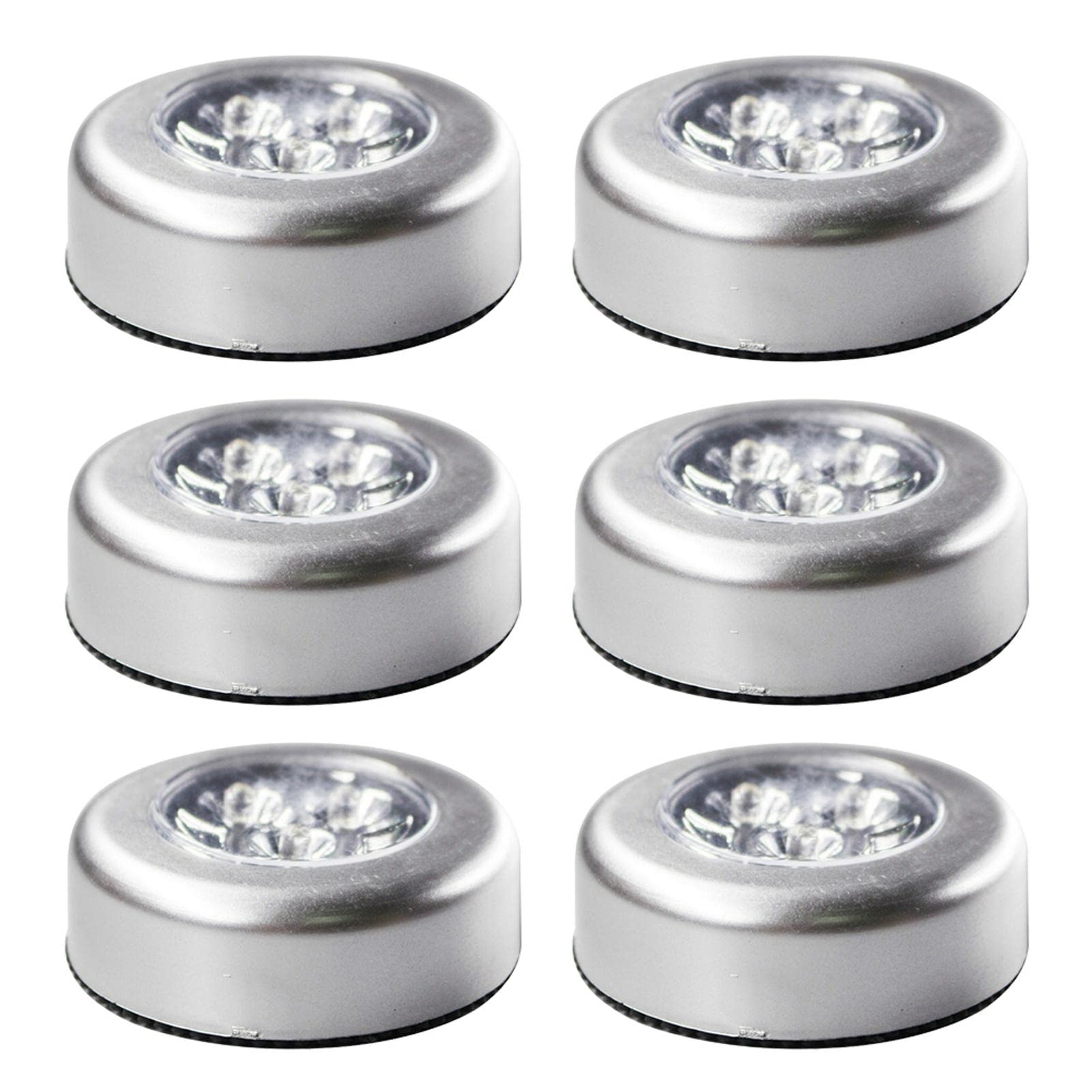 6 Pack LED Push Lights, Wireless Battery-Powered LED Puck Light Stick ...