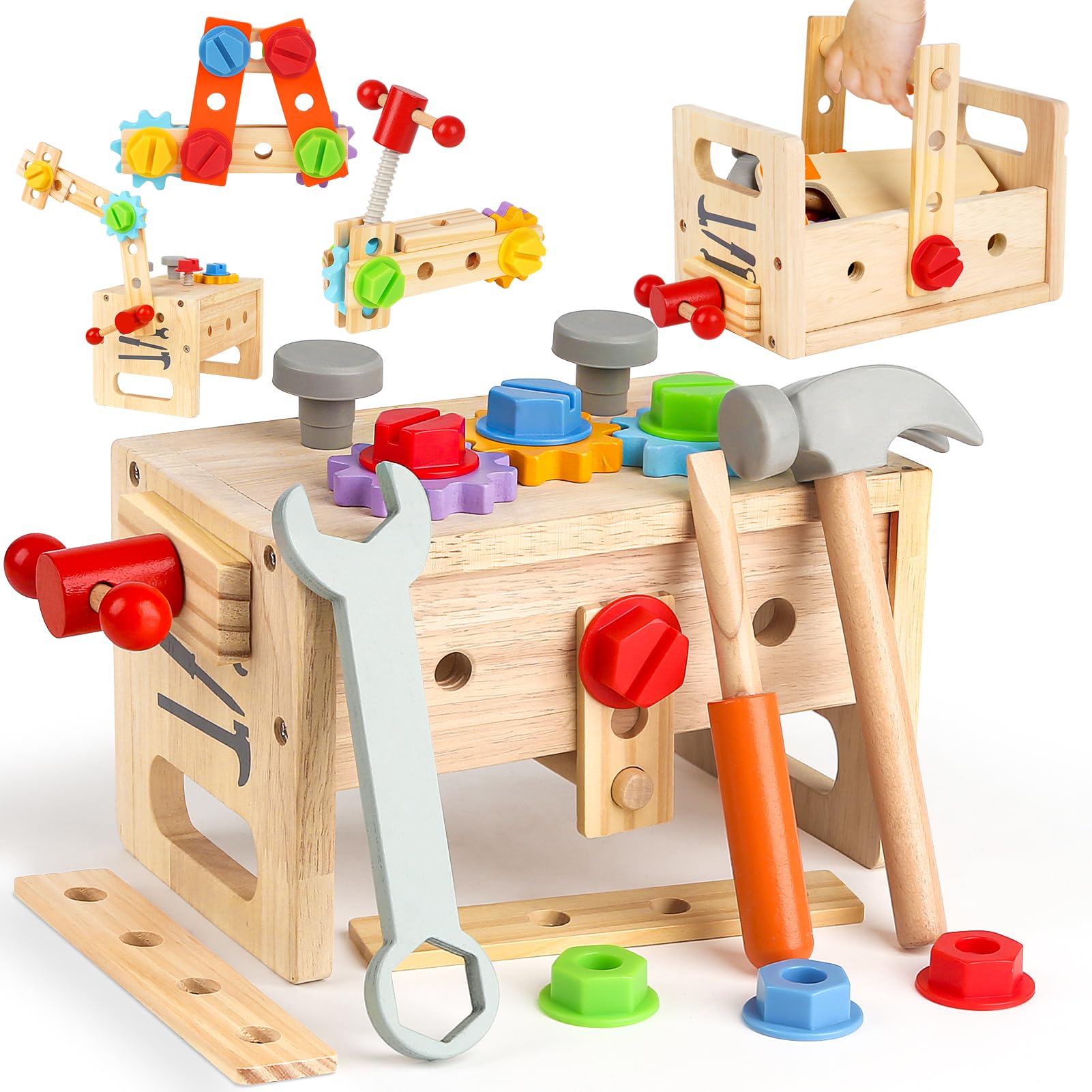 Buy INSPIMYST Toddler Toys Kids Tool Set Wooden Toys Kids Tool Kit Toys ...