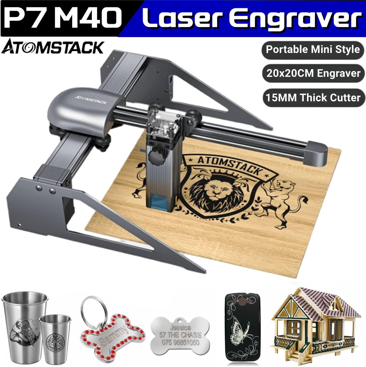 Buy ATOMSTACK P7 M40 Portable Laser Engraver, 40W Desktop Mini ...