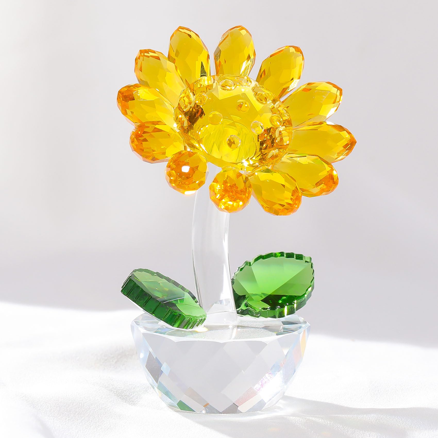 Amazon.com: Movdyka Crystal Sunflower Decor Figurine Unique Gifts for ...