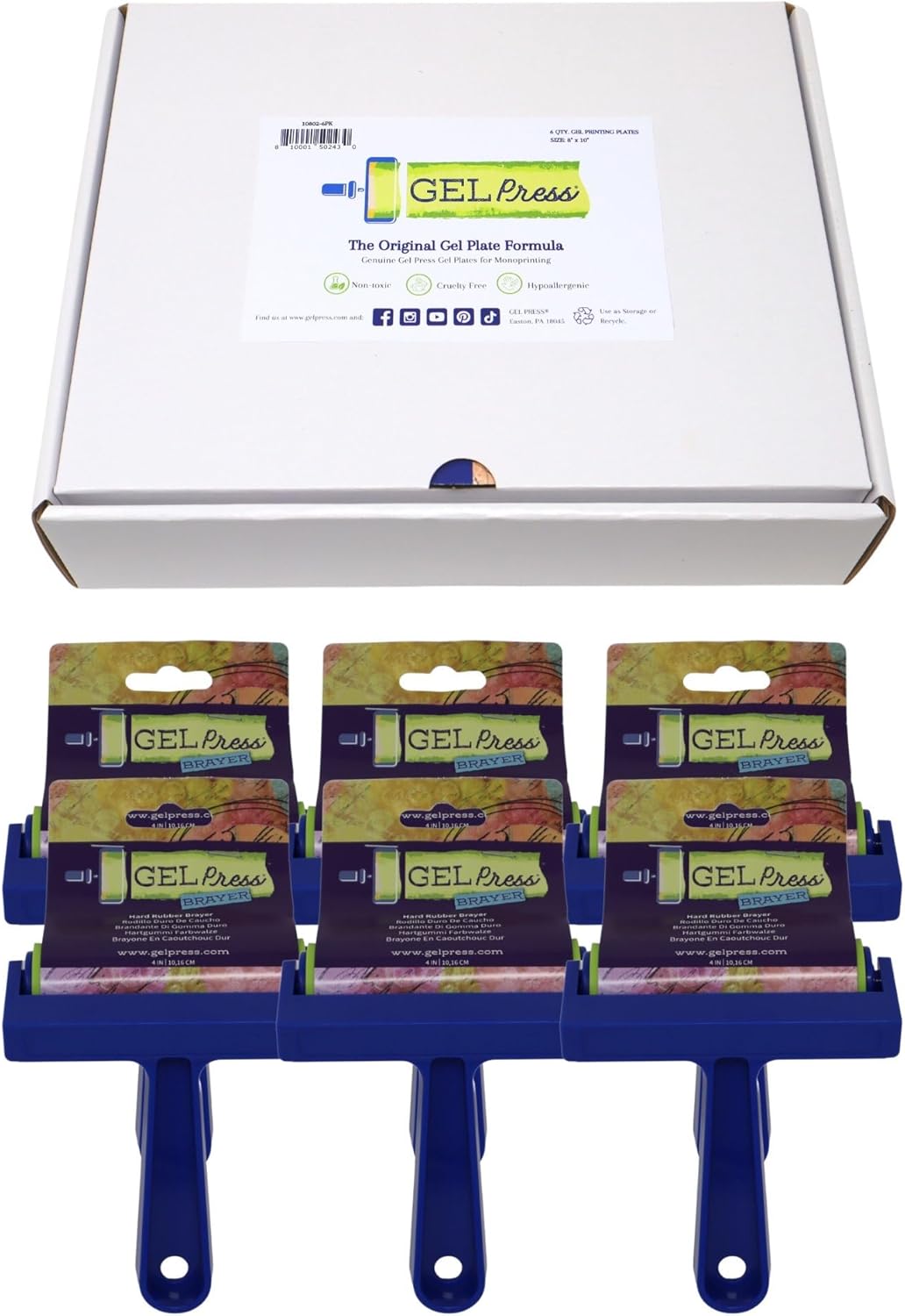 Amazon.com: Gel Press Monoprinting Class Pack – 8” x 10” Gel Plate 6 ...