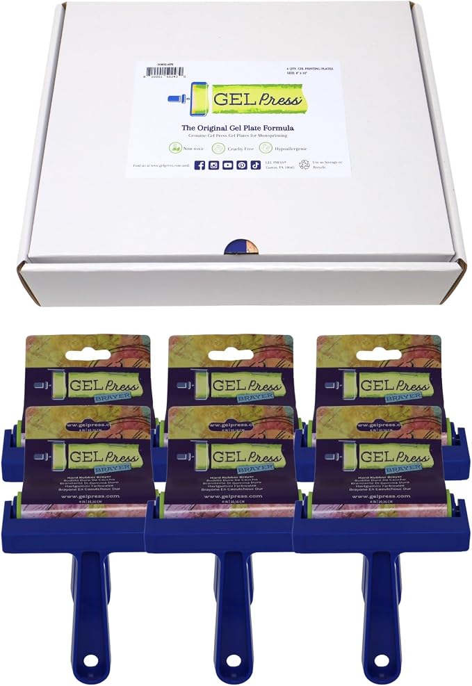 Amazon.com: Gel Press Monoprinting Class Pack – 8” x 10” Gel Plate 6 ...