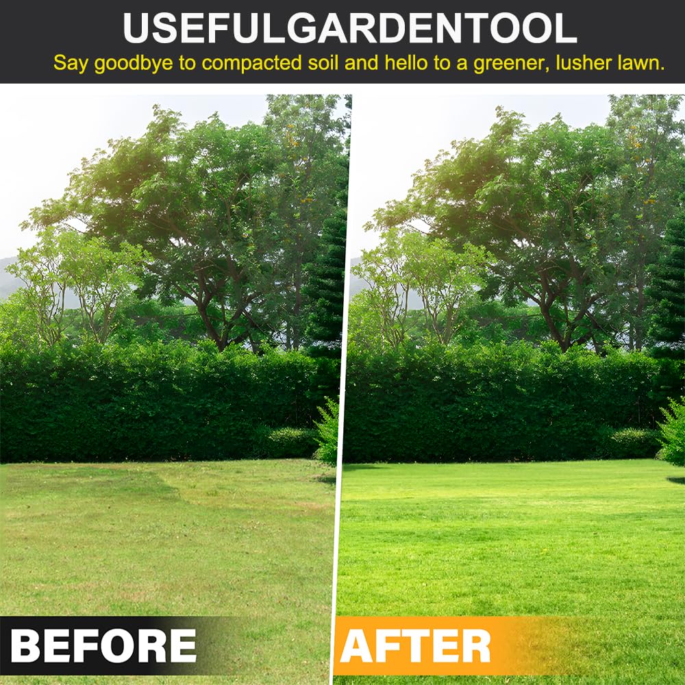 Aerator Lawn Tool & Core Aerator Upgraded 2 in 1, Spike Manual ...