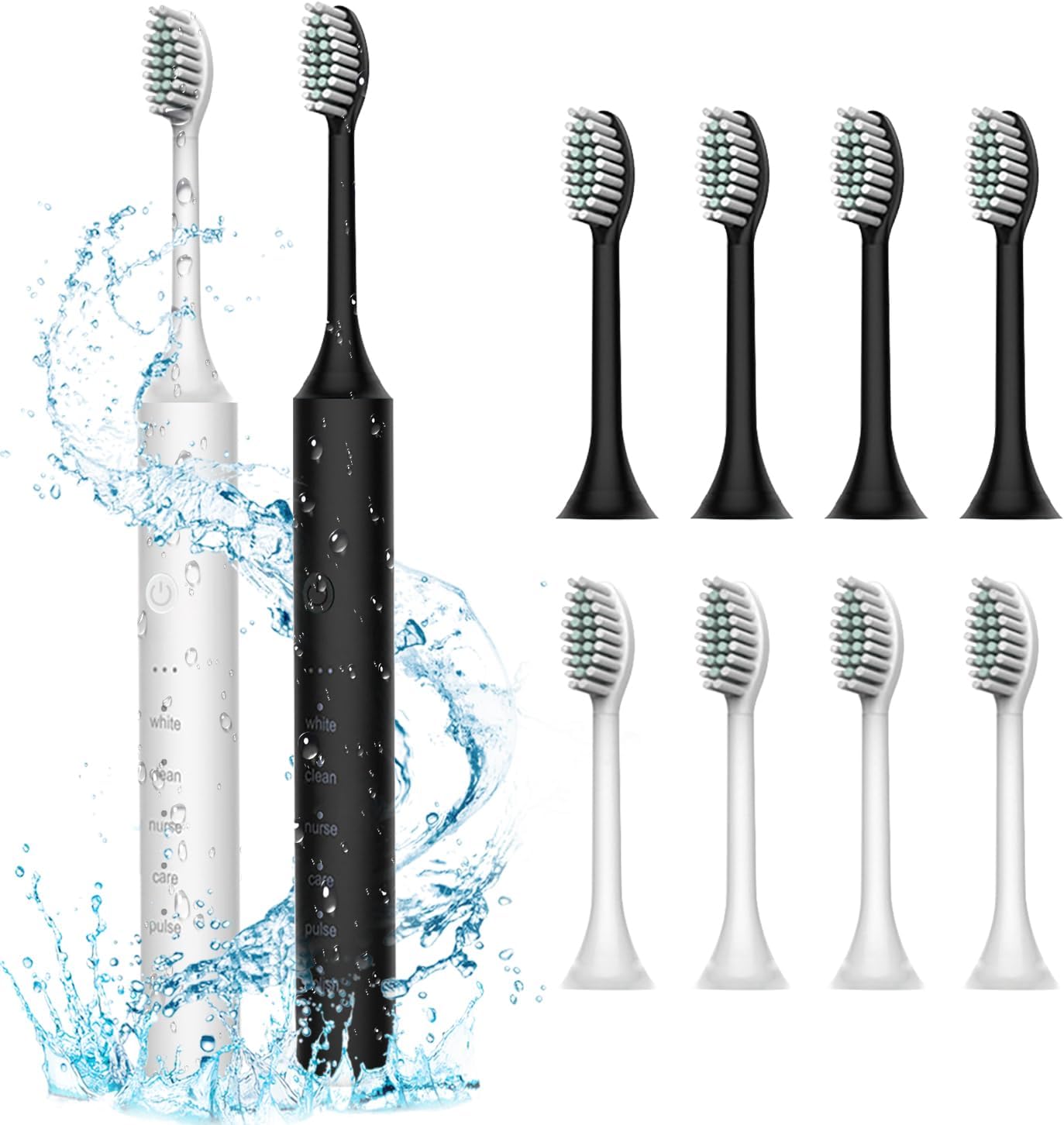 Amazon.com: Electric Toothbrush, Travel Toothbrush with 8 Brush Heads 6 ...