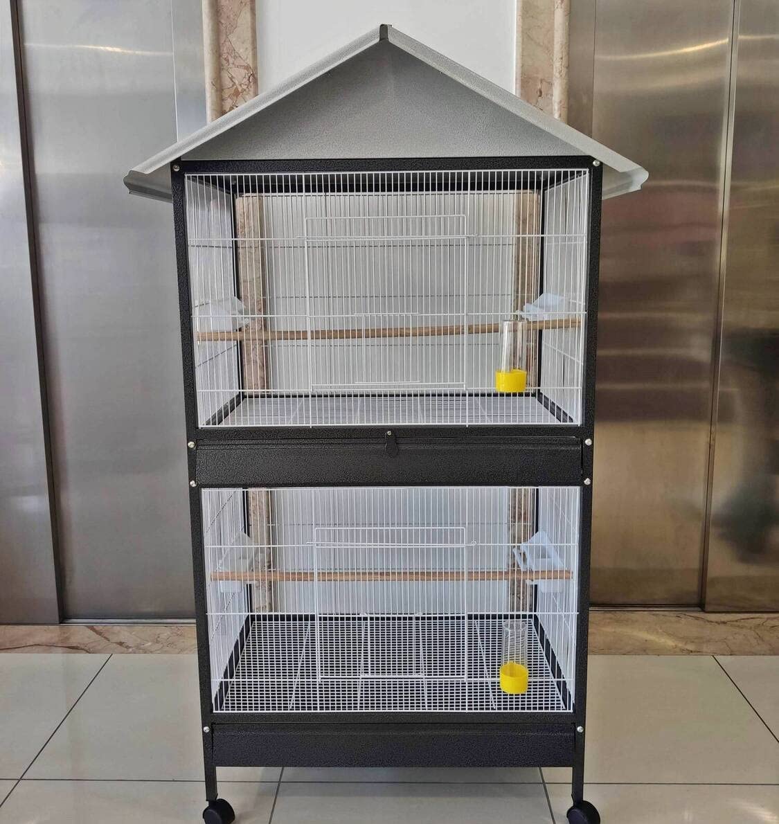 Foldable Large Metal Flight Bird cage for Green Parrot,Finches, Budgies ...