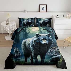 Amazon.com: Feelyou King Size Wolf Comforter Set Boys Girls 3D Print ...