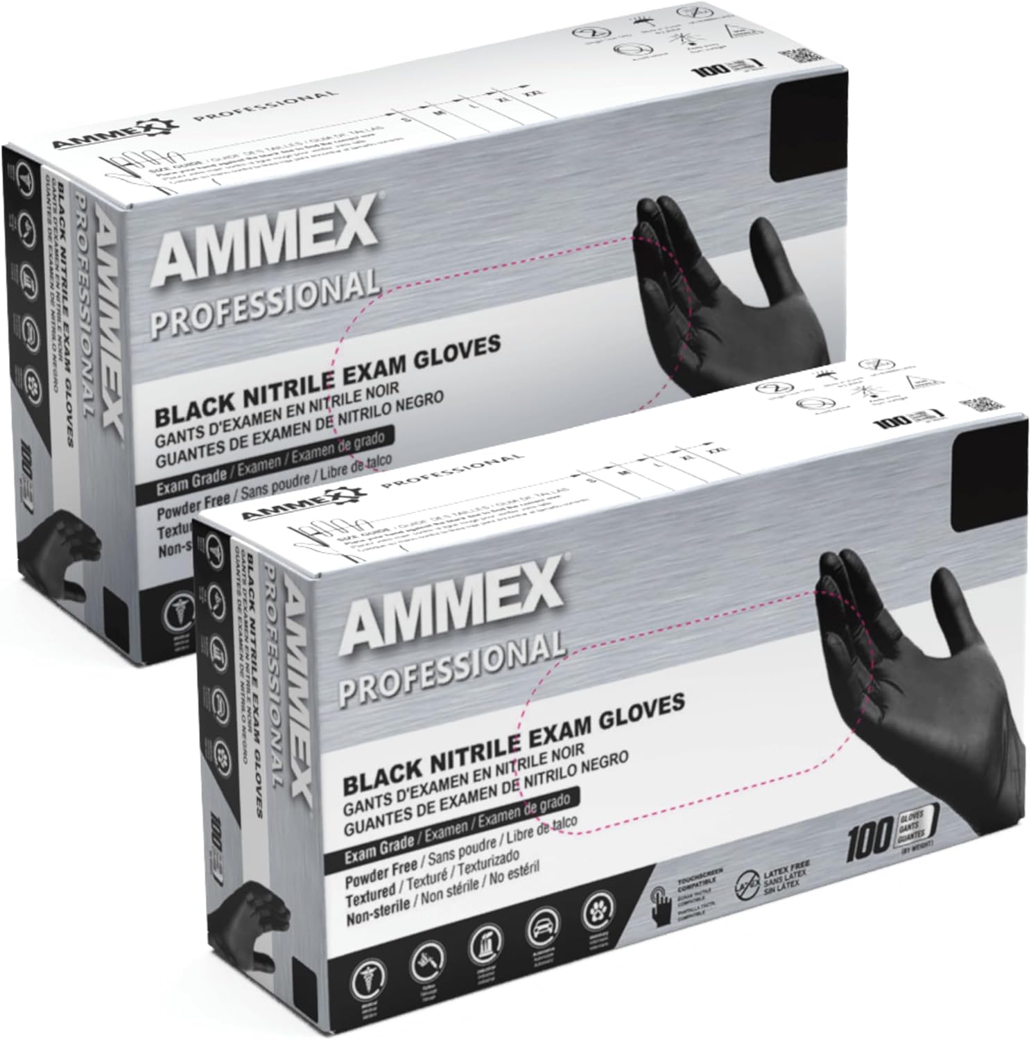 Amazon.com: Ammex Professional 3 mil Black Nitrile Disposable Exam ...