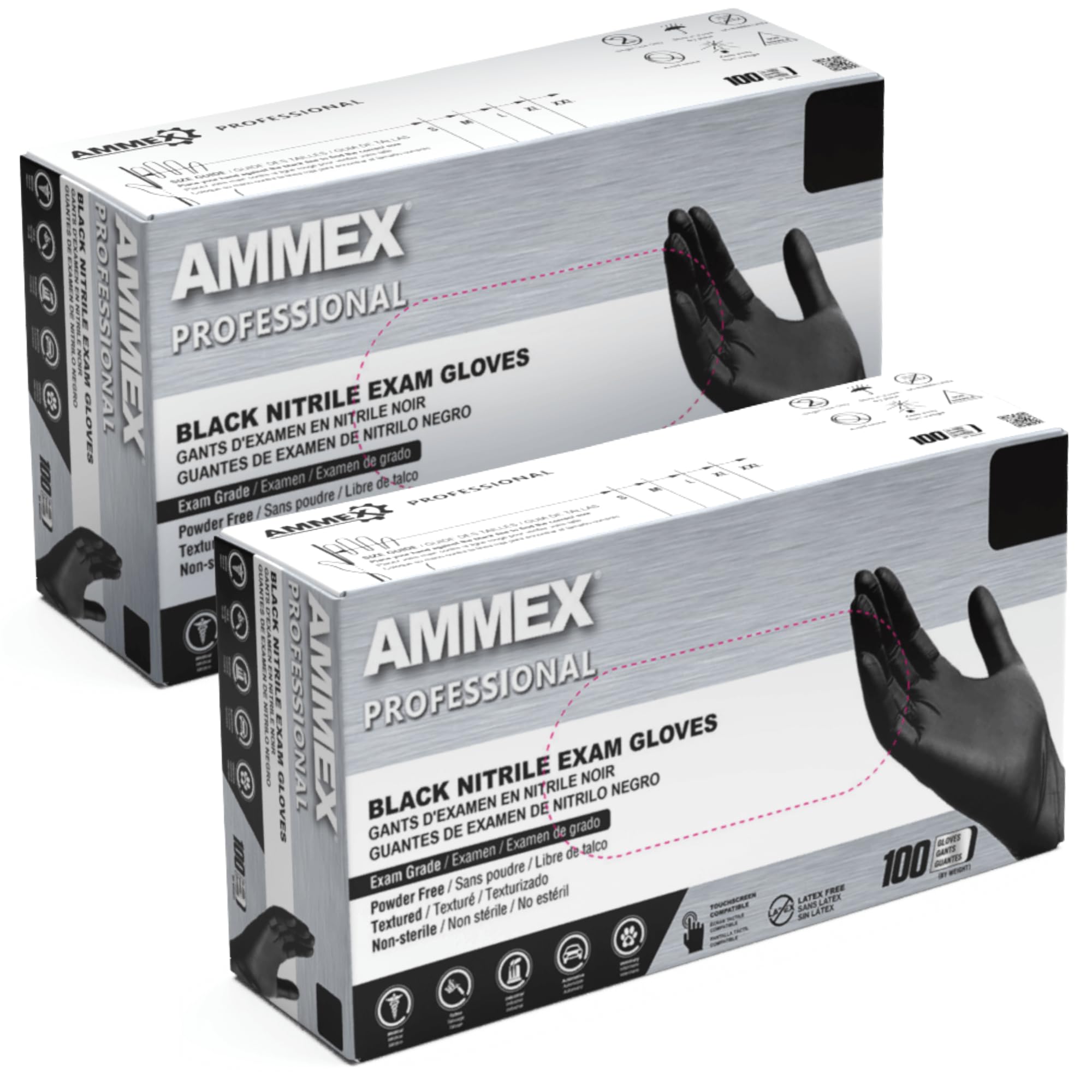 Amazon.com: Ammex Professional 3 mil Black Nitrile Disposable Exam ...