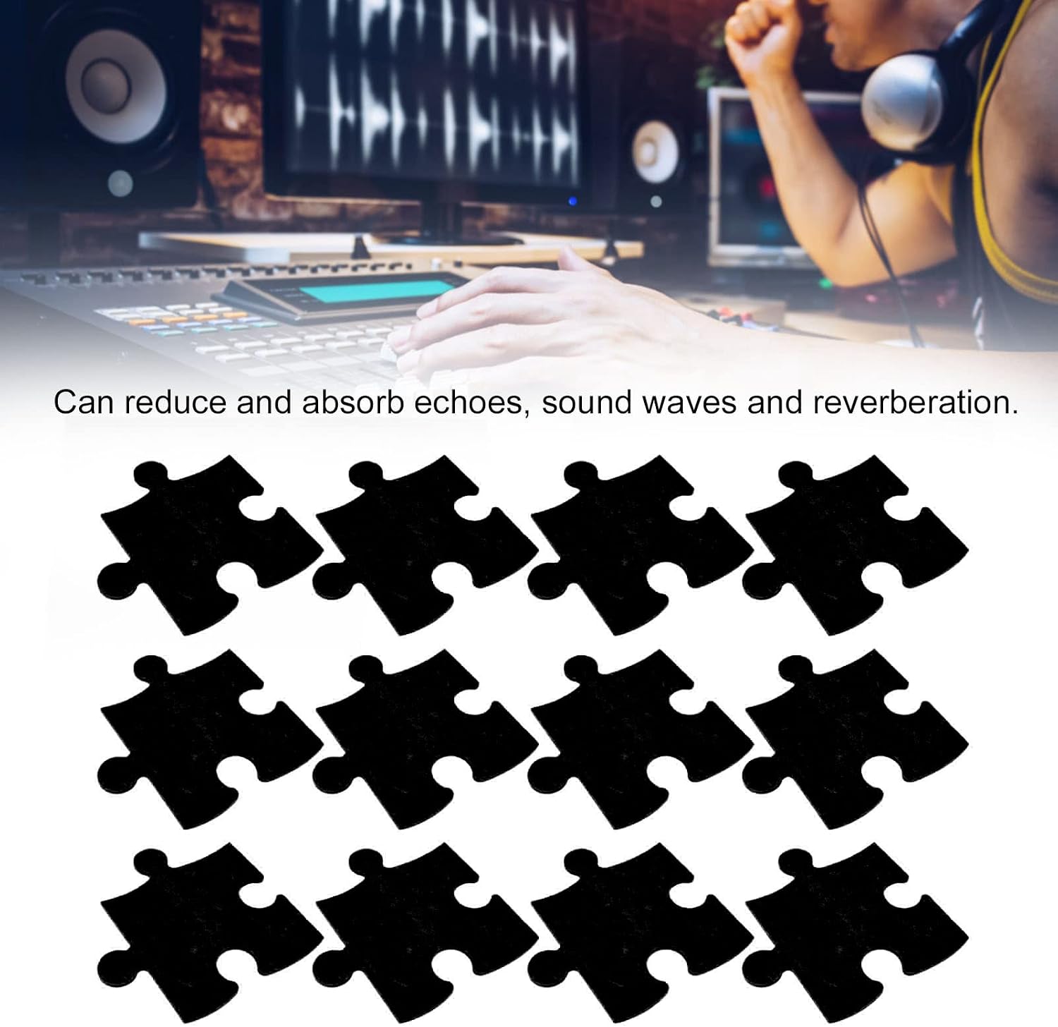 Buy Sound Absorbing Puzzle Shape Self-adhesive Decorative Wall Panel 12 ...