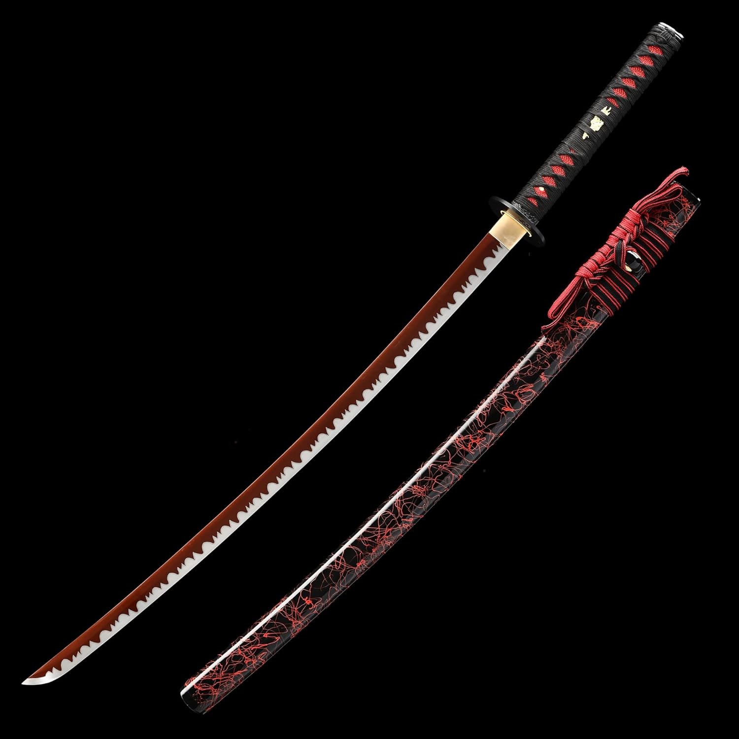 Amazon.com : TRUEKATANA Red Blade Katana, Handmade Japanese Sword High ...