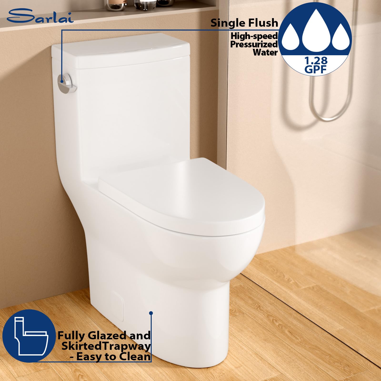 Snapklik.com : Sarlai One Piece Toilet Bathroom - Bathroom Toilet ...