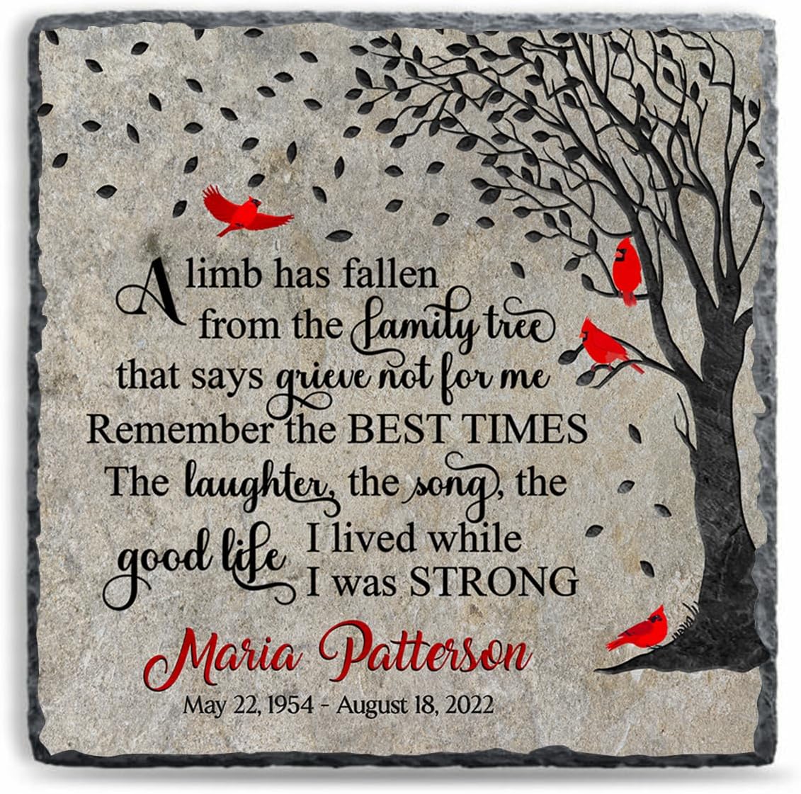 Amazon.com: Personalized Cardinal Memorial Stone, A Limb Has Fallen ...