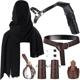 Amazon.com: Hicarer 6 Pcs Medieval Knight Costume Accessories Men ...