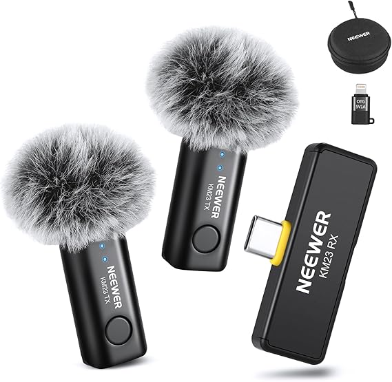 Amazon.com: NEEWER Wireless Lavalier Microphone for iPhone Android ...