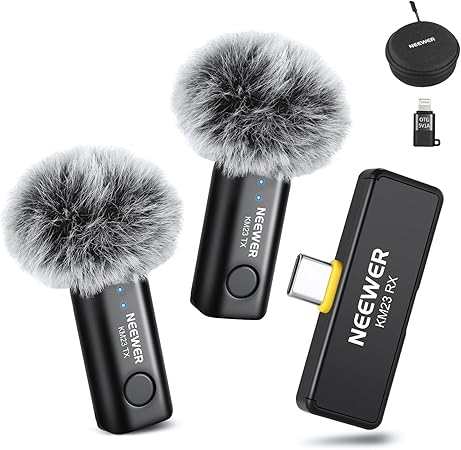 Amazon.com: NEEWER Wireless Lavalier Microphone for iPhone Android ...