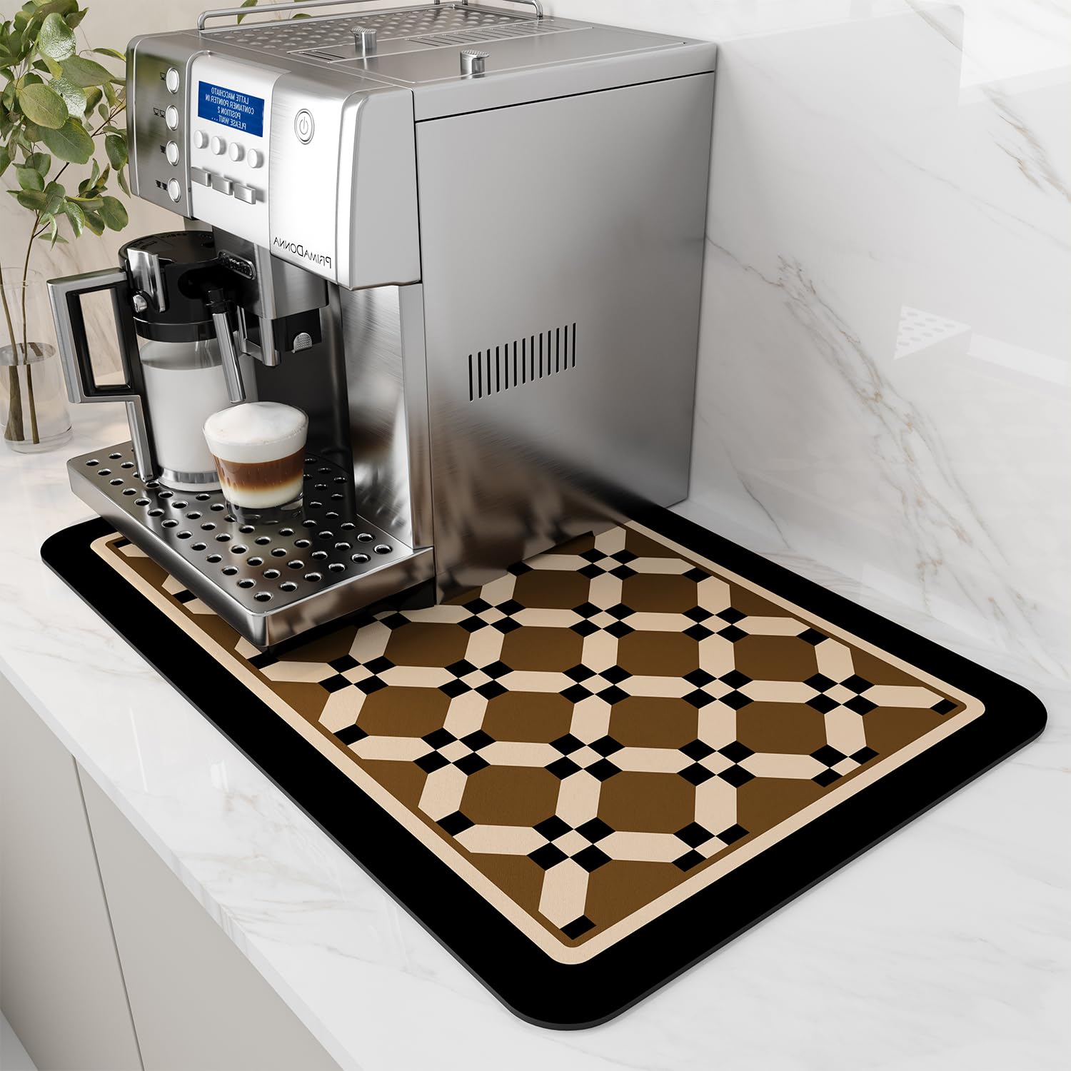 Amazon.com: AMOAMI-Coffee Mat Hide Stain Rubber Backed Absorbent Dish ...