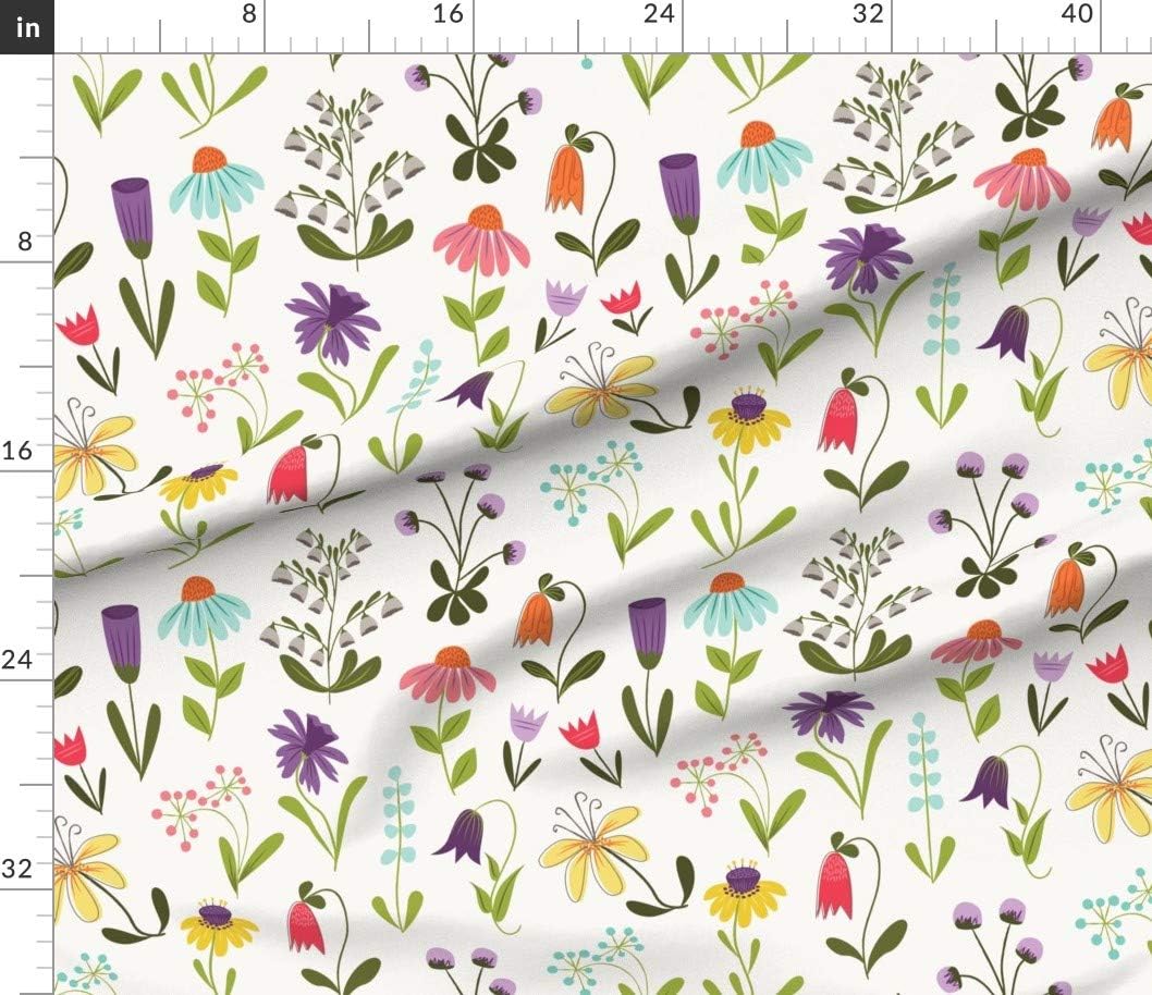 Amazon.com: Spoonflower Fabric - Spring Floral Flowers Tulips Botanical ...