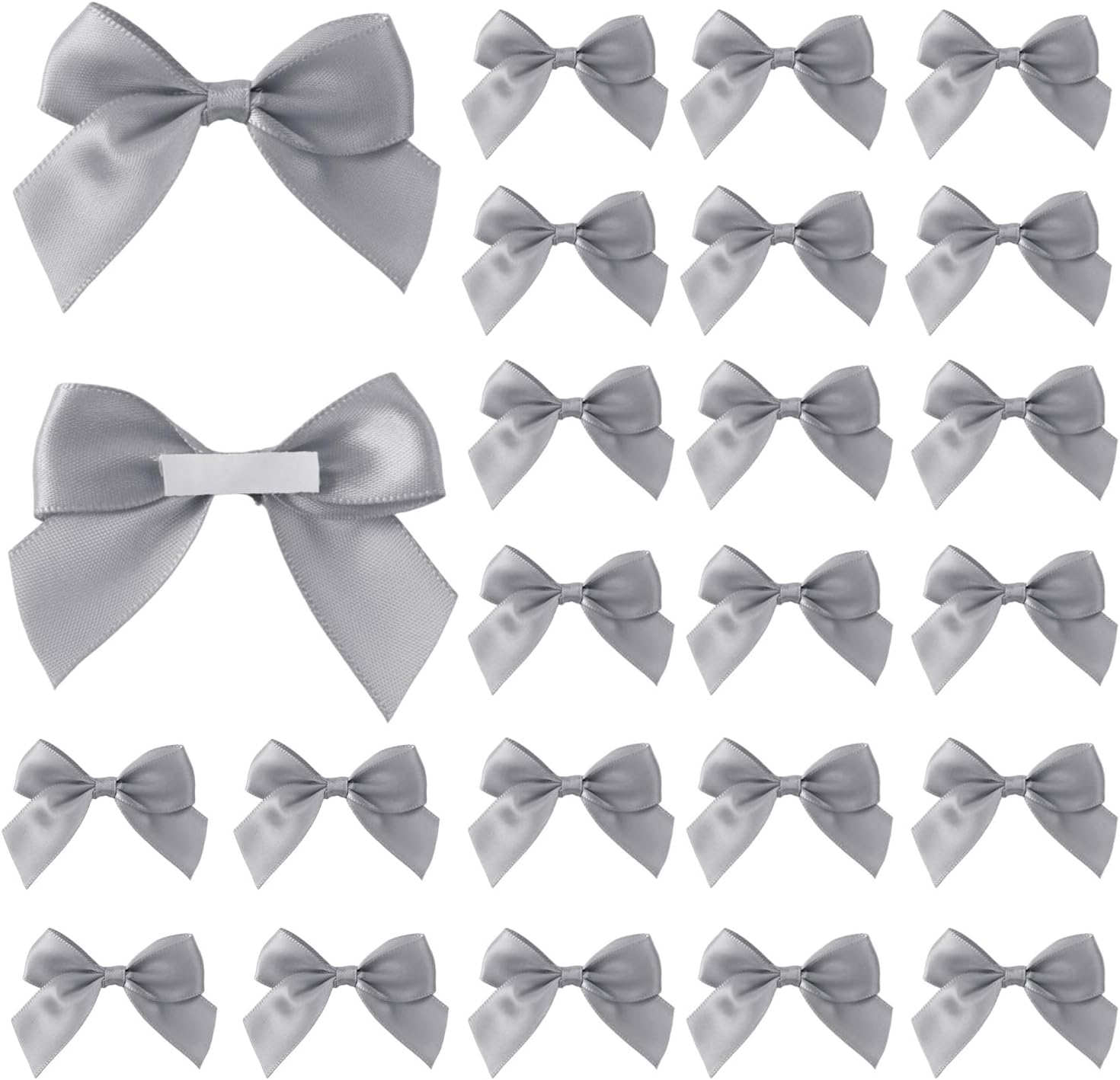 Amazon.com: PEUTIER 60pcs Baby Blue Satin Ribbon Bows, 2x2.5 Self ...