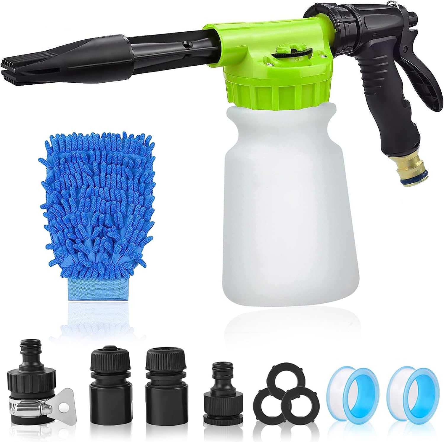 Car Wash Foam Gun, Snow Foam Gun Sprayer with 3/8" Brass Connector & 1L ...