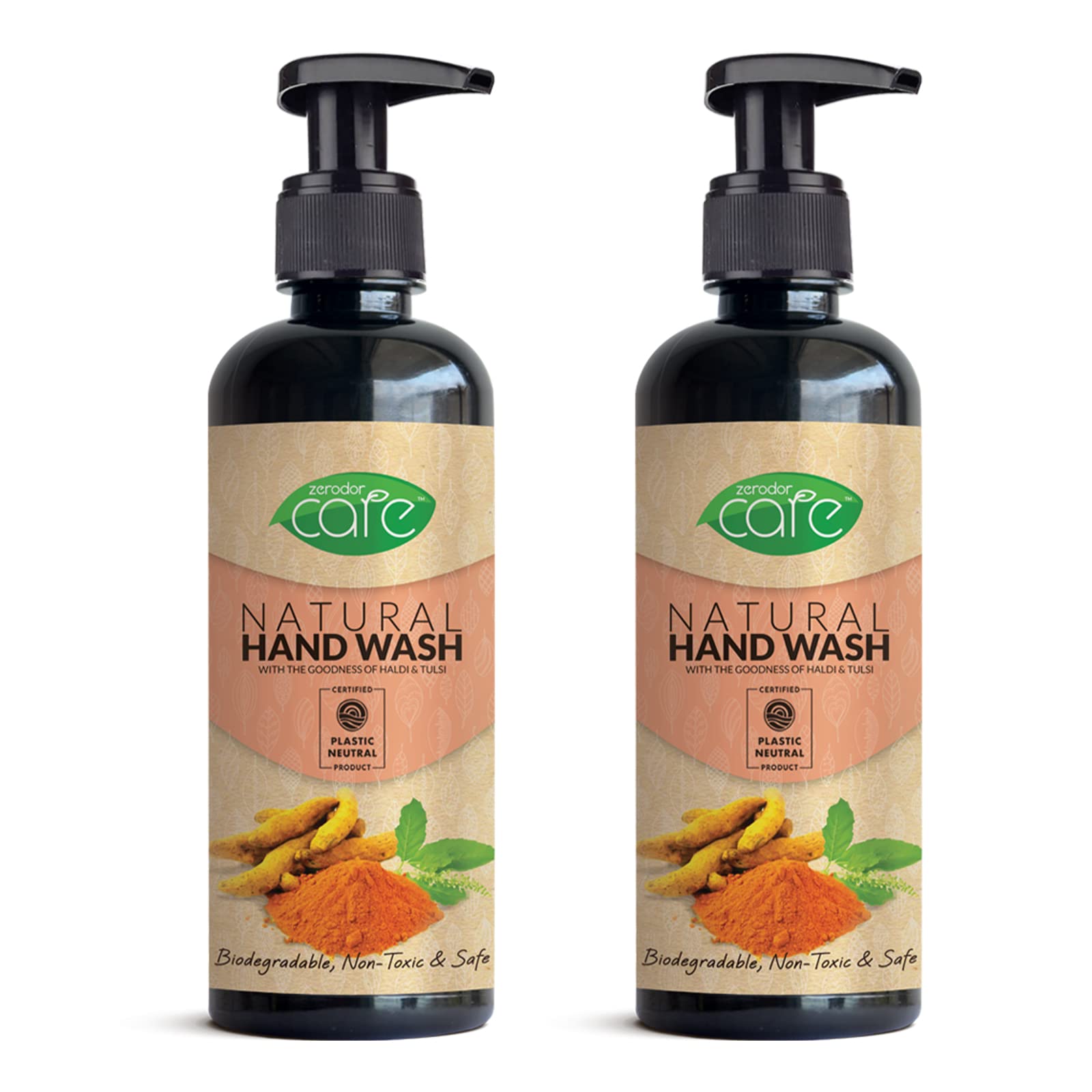 Zerodor Care Natural Hand Wash Liquid | 400 ml | Pack of 2 | Skin ...