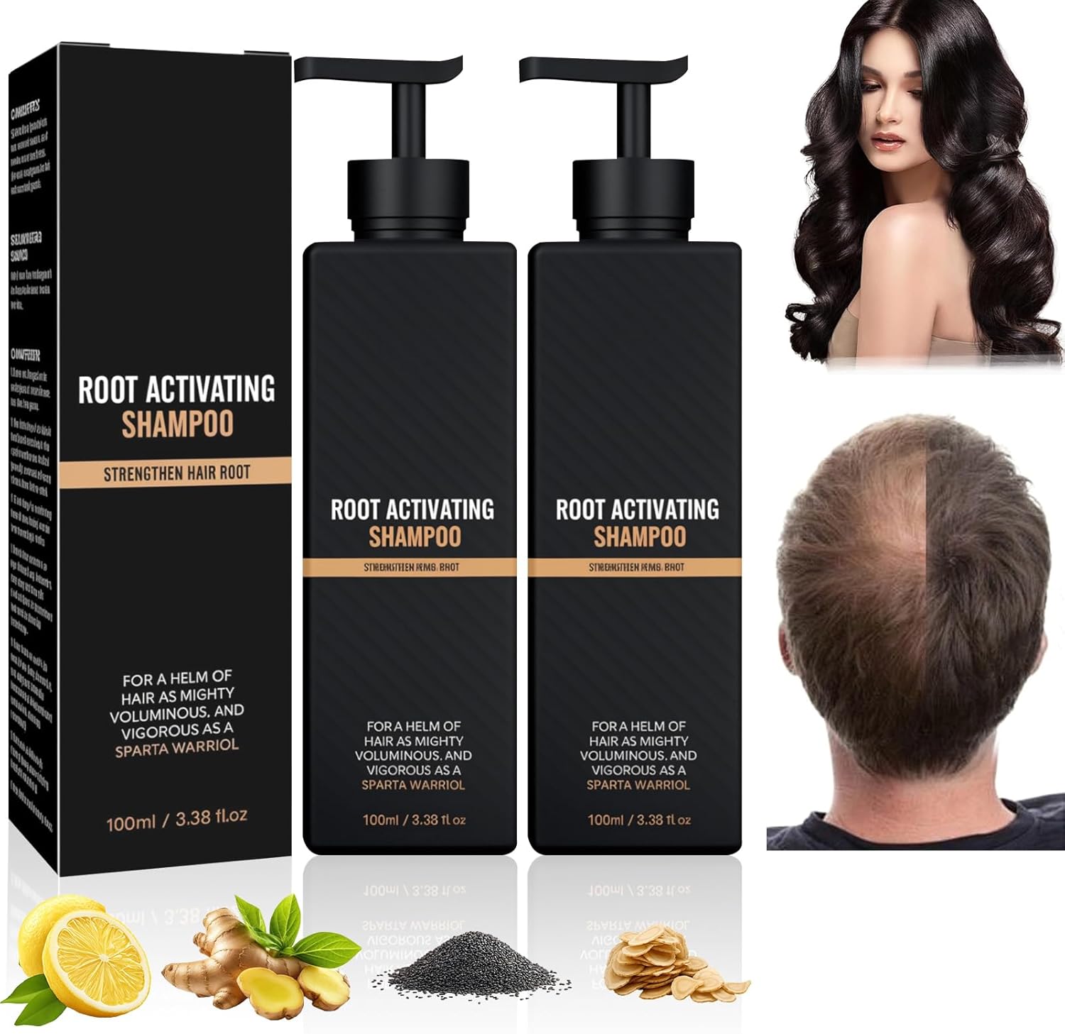 WPUADFH 2PCS Spartan Hair Shampoo, Spartan Root Activator Shampoo ...