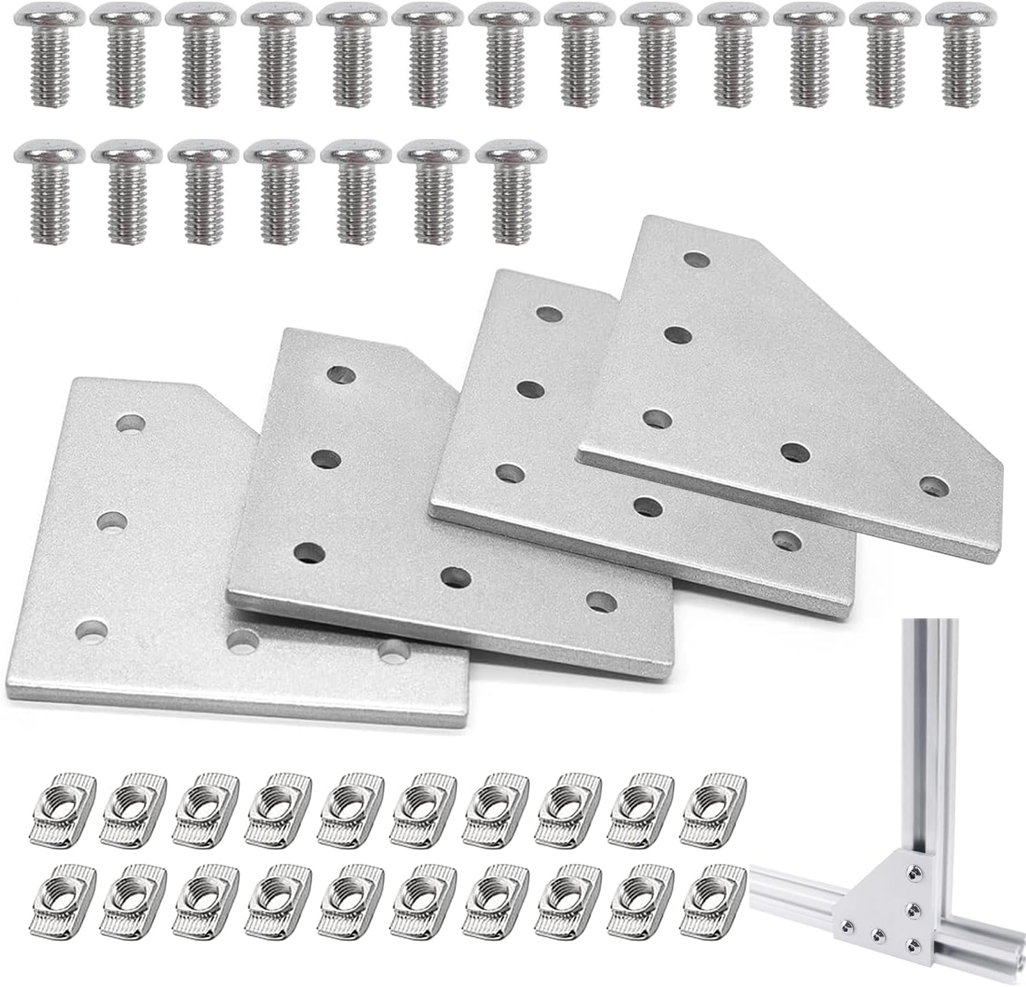 4 Stück Aluprofil 40x40 L Verbinder Aluprofil Aluminium Profil ...