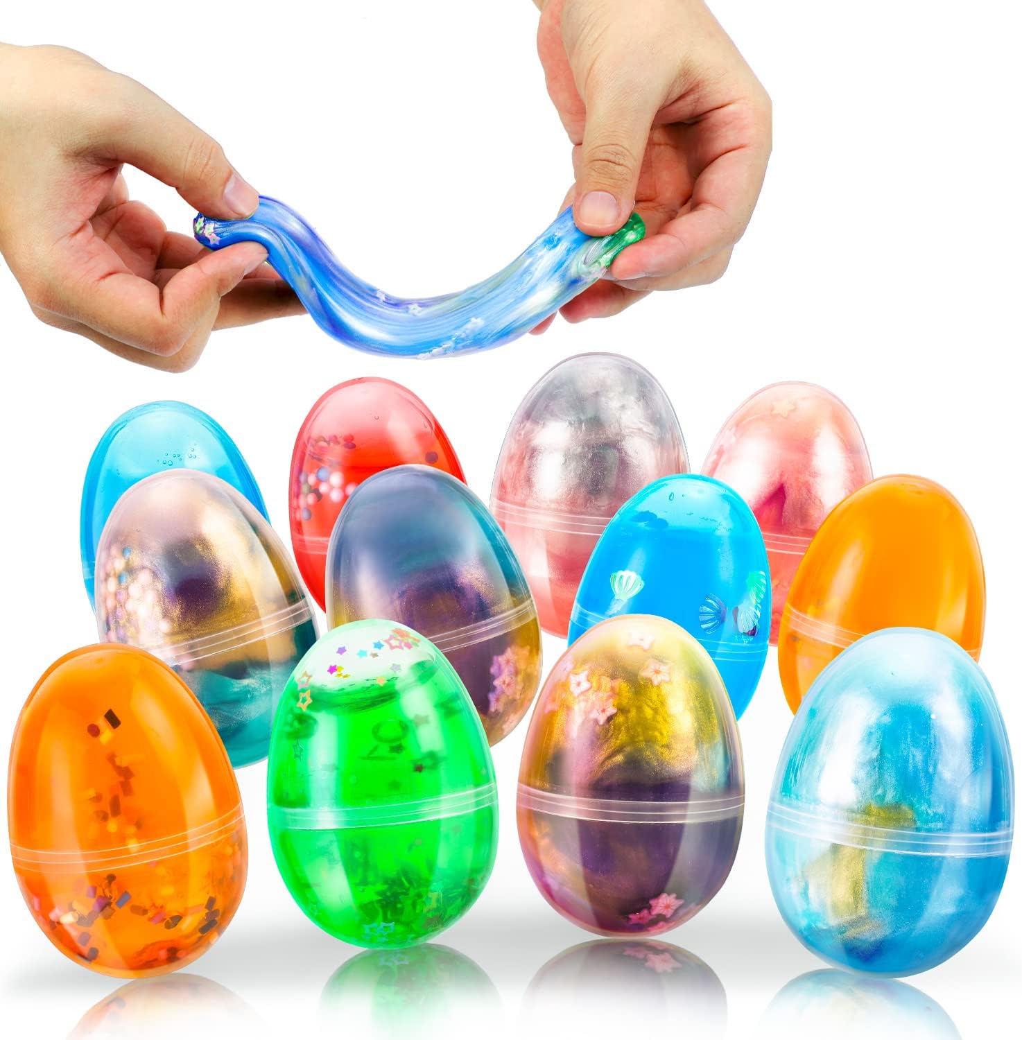 Amazon.com: 12 Pack Prefilled Eggs with Crystal Slime｜Stress Relief for ...