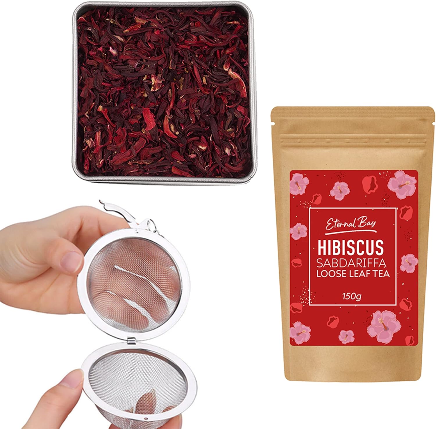100g Premium Hibiscus Fine Cut Herbal Loose Leaf Tea : Amazon.co.uk ...