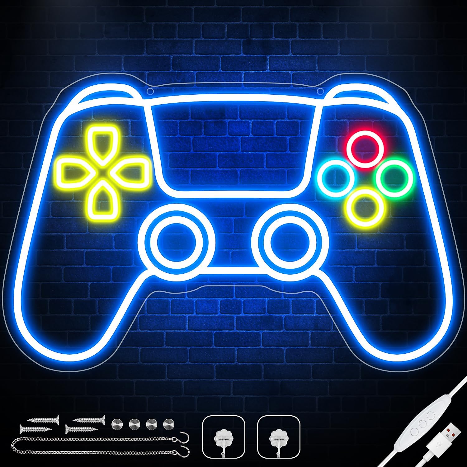 Gamer Neon Sign for Gaming Room Wall Decor 9-position Brightness ...