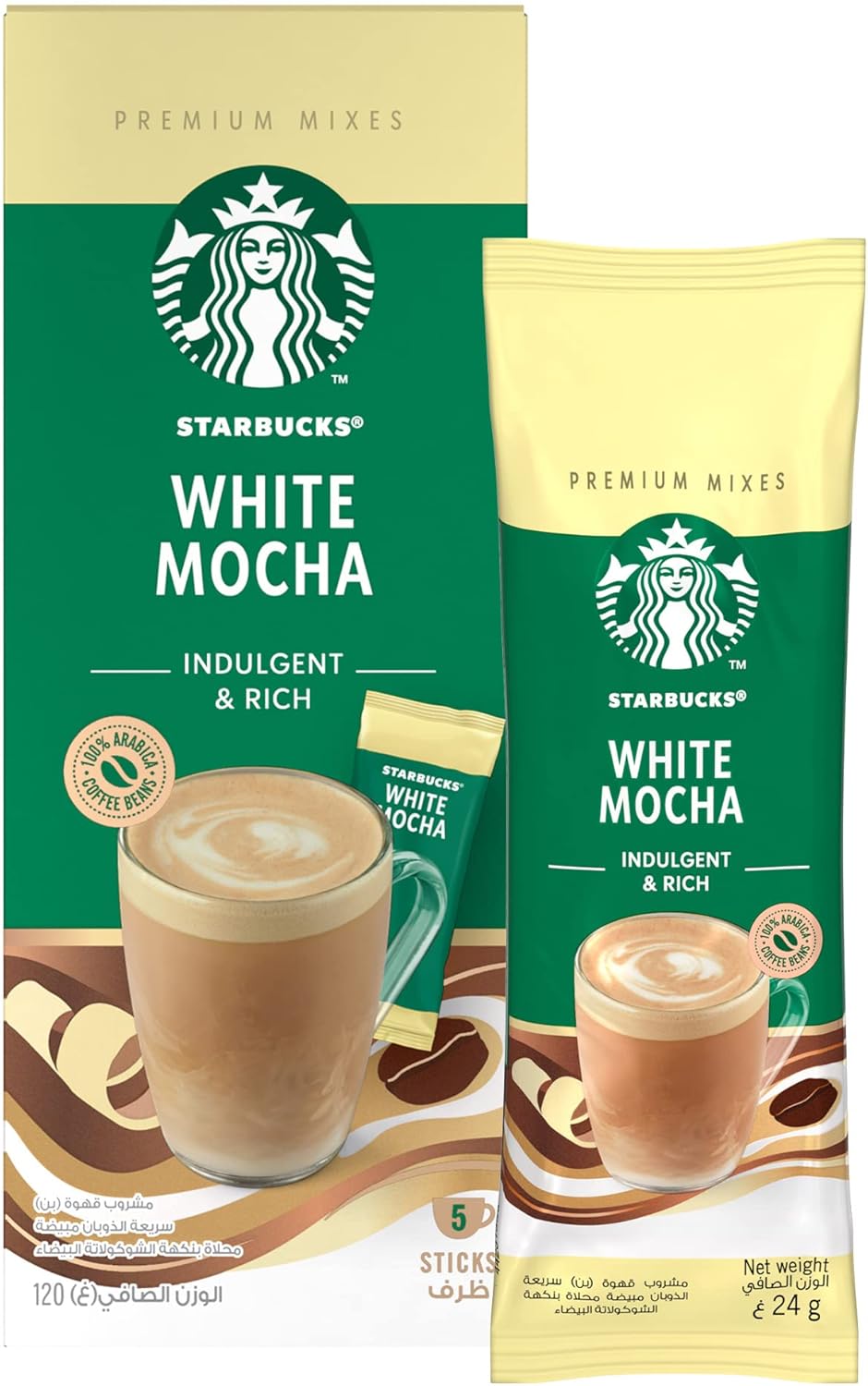 Starbucks White Mocha Premium Instant Coffee Mix 24g Stick (5 Sticks ...