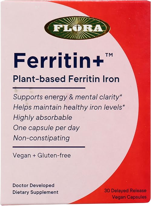 Amazon.com: Flora Health Ferritin+ Dietary Supplement, Plant Based ...