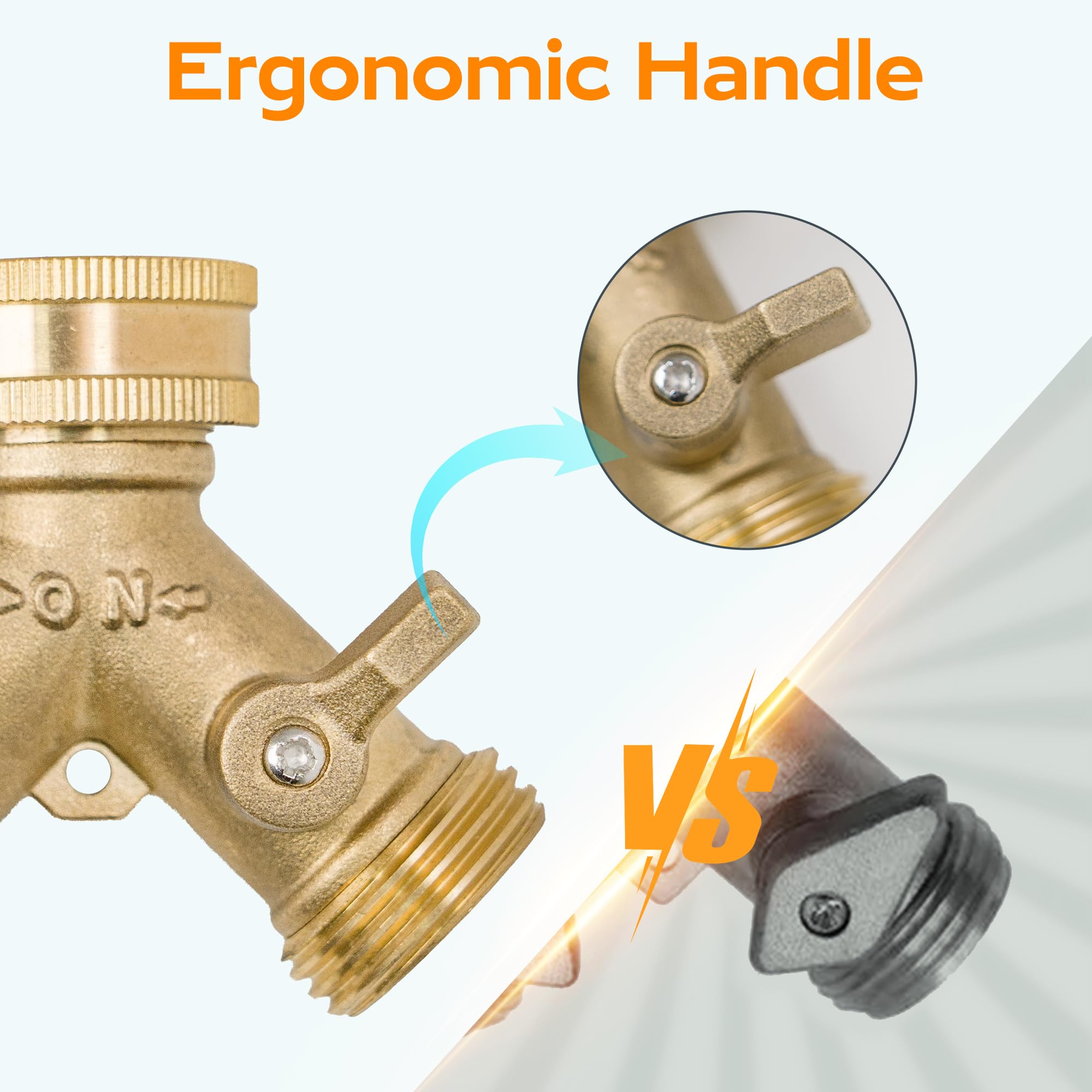 Snapklik.com : Hose Splitter 2 Way, Heavy Duty Brass Hose Y Connector ...