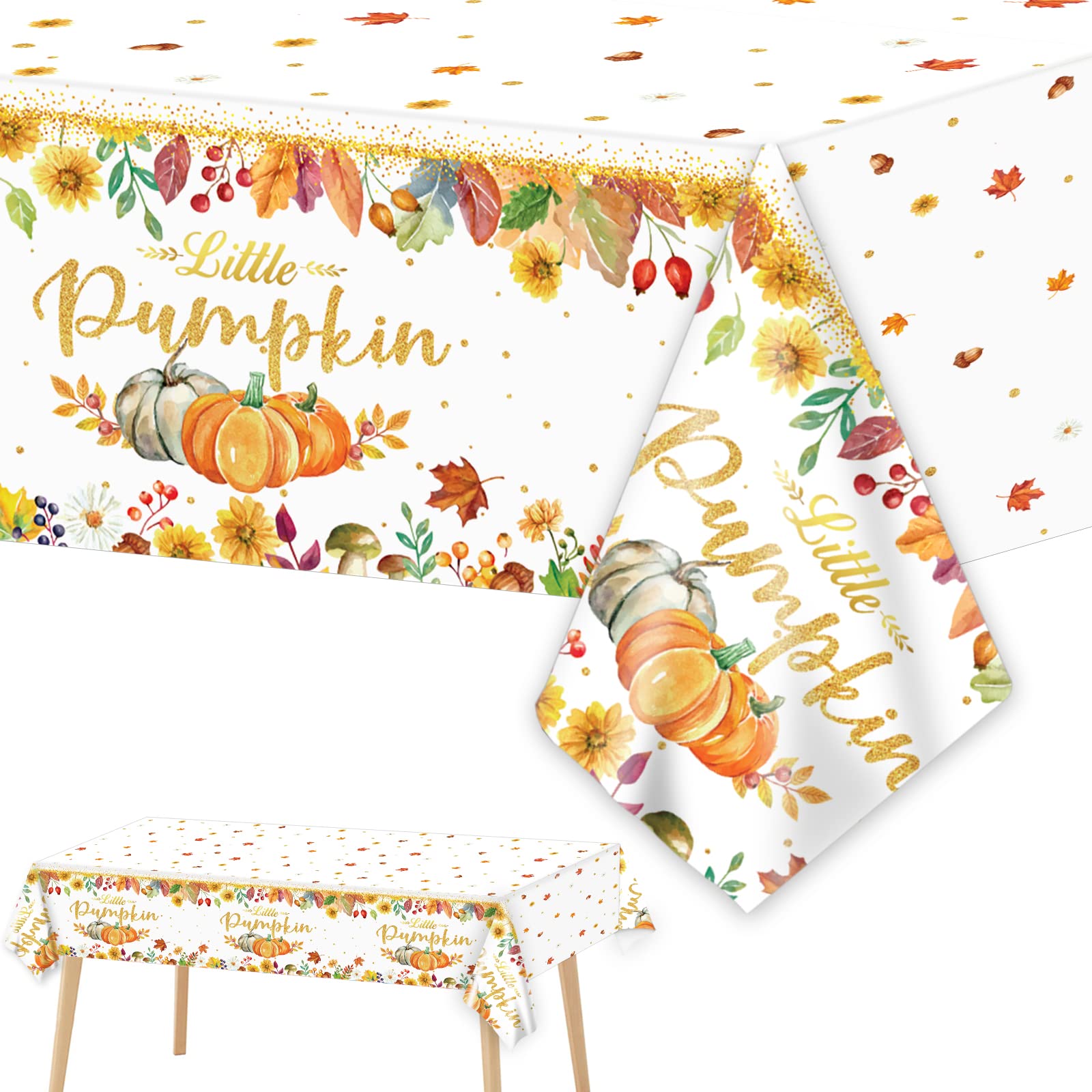 Amazon.com: 3 Pack Little Pumpkin Tablecloths Fall Theme Baby Shower ...