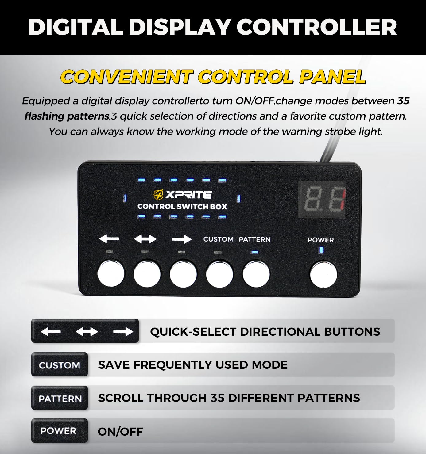 Snapklik.com : Xprite 42 Inch 330 LED Rooftop Emergency Strobe Light Bar Heavy-Duty Flashing ...