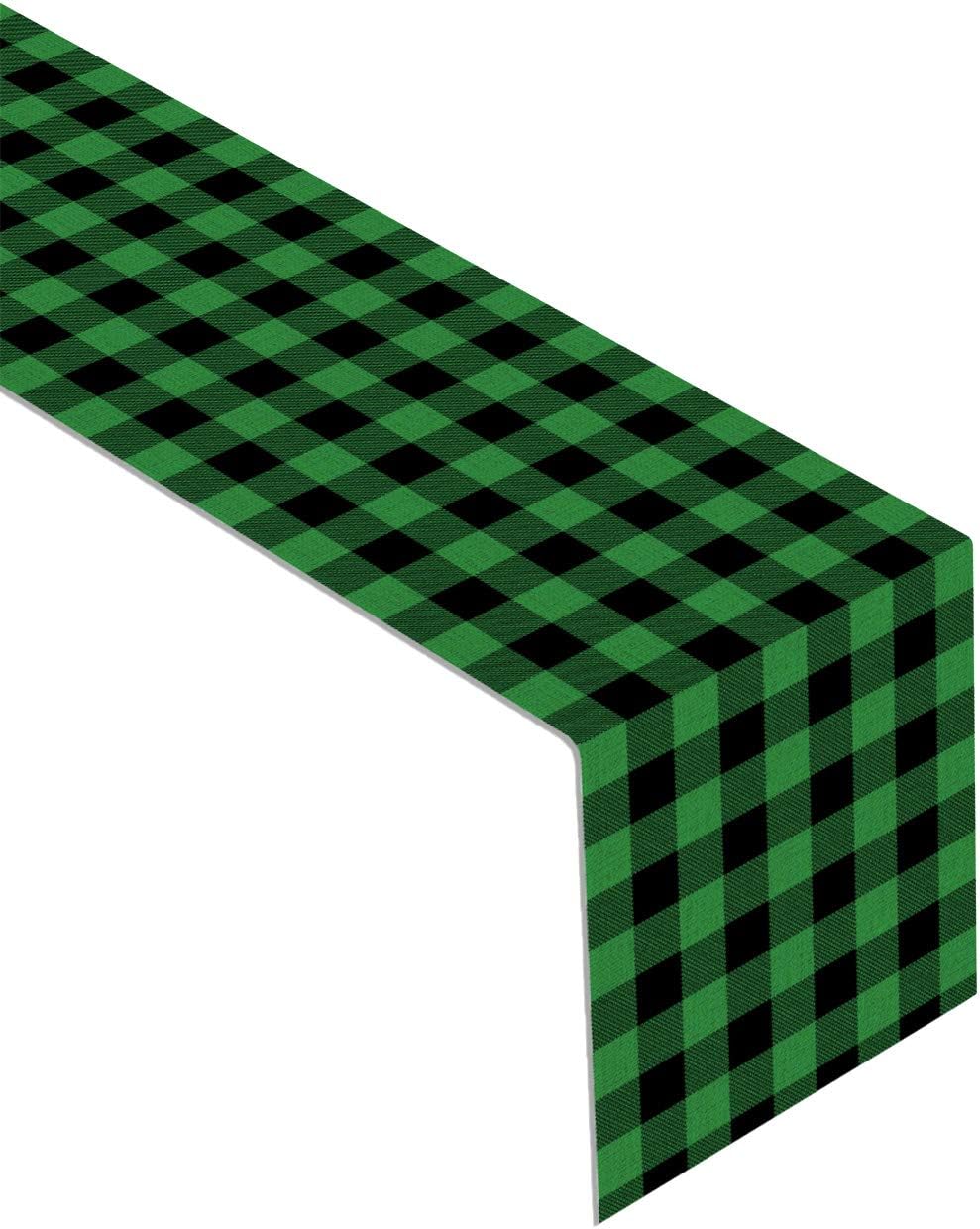 Amazon.com: ZCHOMI Green Black Plaid Christmas Table Runner 13x72 Inch ...