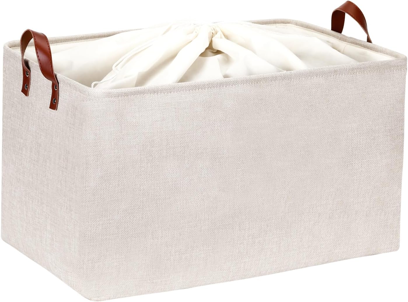 Amazon.com - DULLEMELO Large Beige Storage Basket 70L Oversized Canvas ...