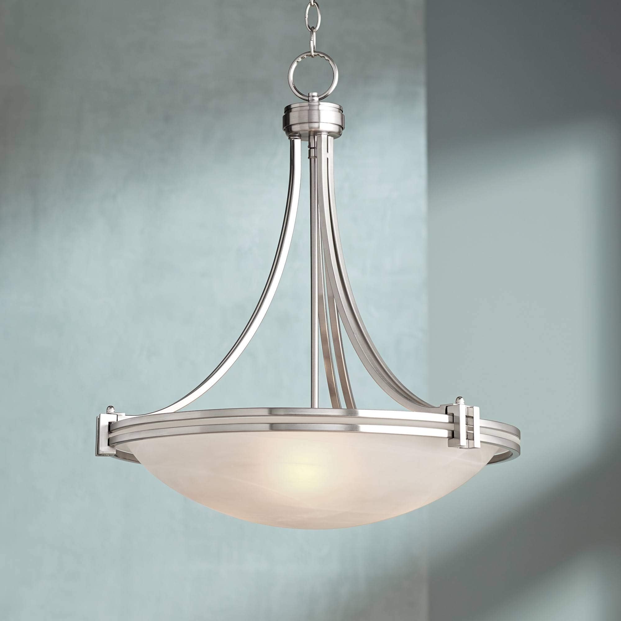 Possini Euro Design Deco Brushed Nickel Pendant Chandelier 21 1/2" Wide ...