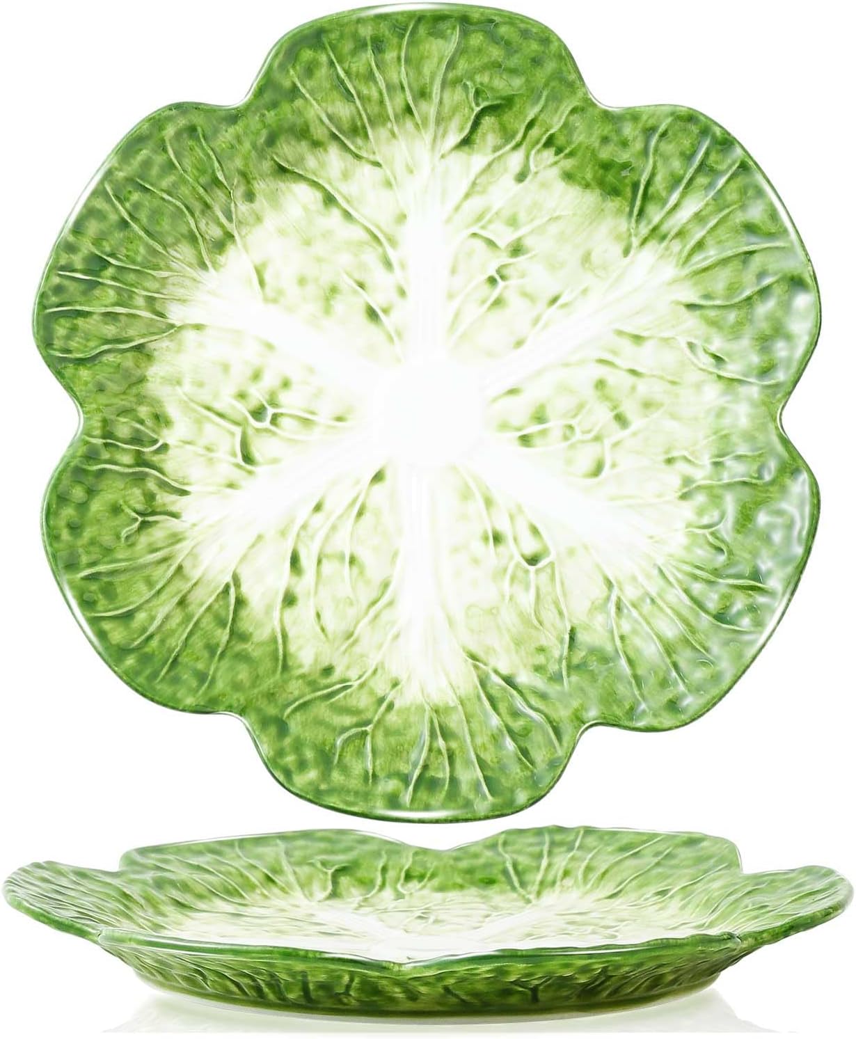 Amazon.com | 1 Pcs Green Ceramic Salad Plate, 10.5 Inch Porcelain ...