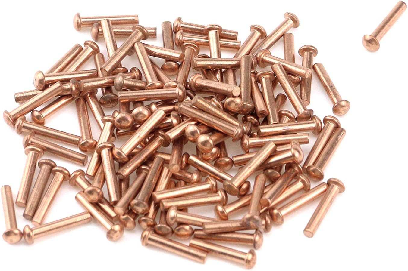 Amazon.com: Crapyt 100 PCS Round Head Copper Solid Rivets Fastener 0.12 ...
