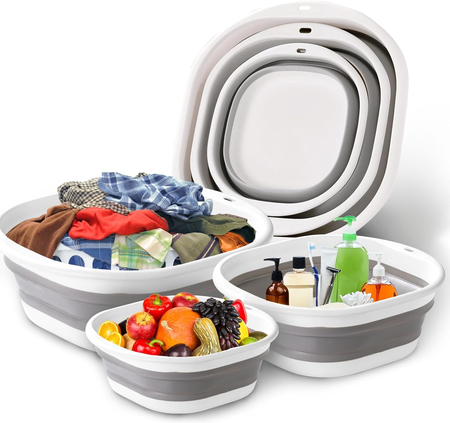 Amazon.com - Bestdin Collapsible Dish Tub 3 Pack, Foldable Collapsible ...