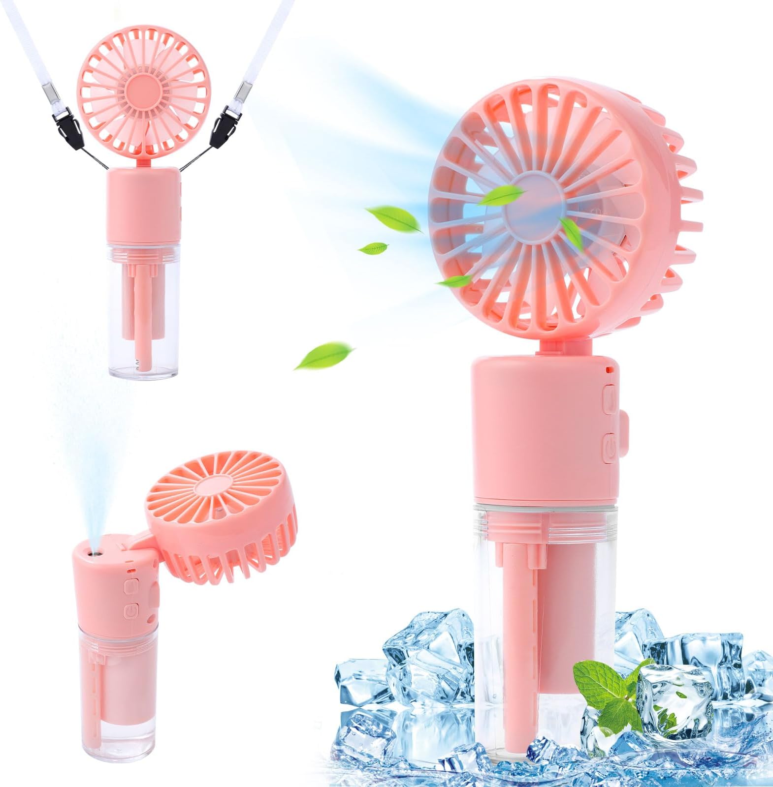 Water Spray Mist Fan - Cooling, Holiday, Travel,Portable, Hand, Pocket ...
