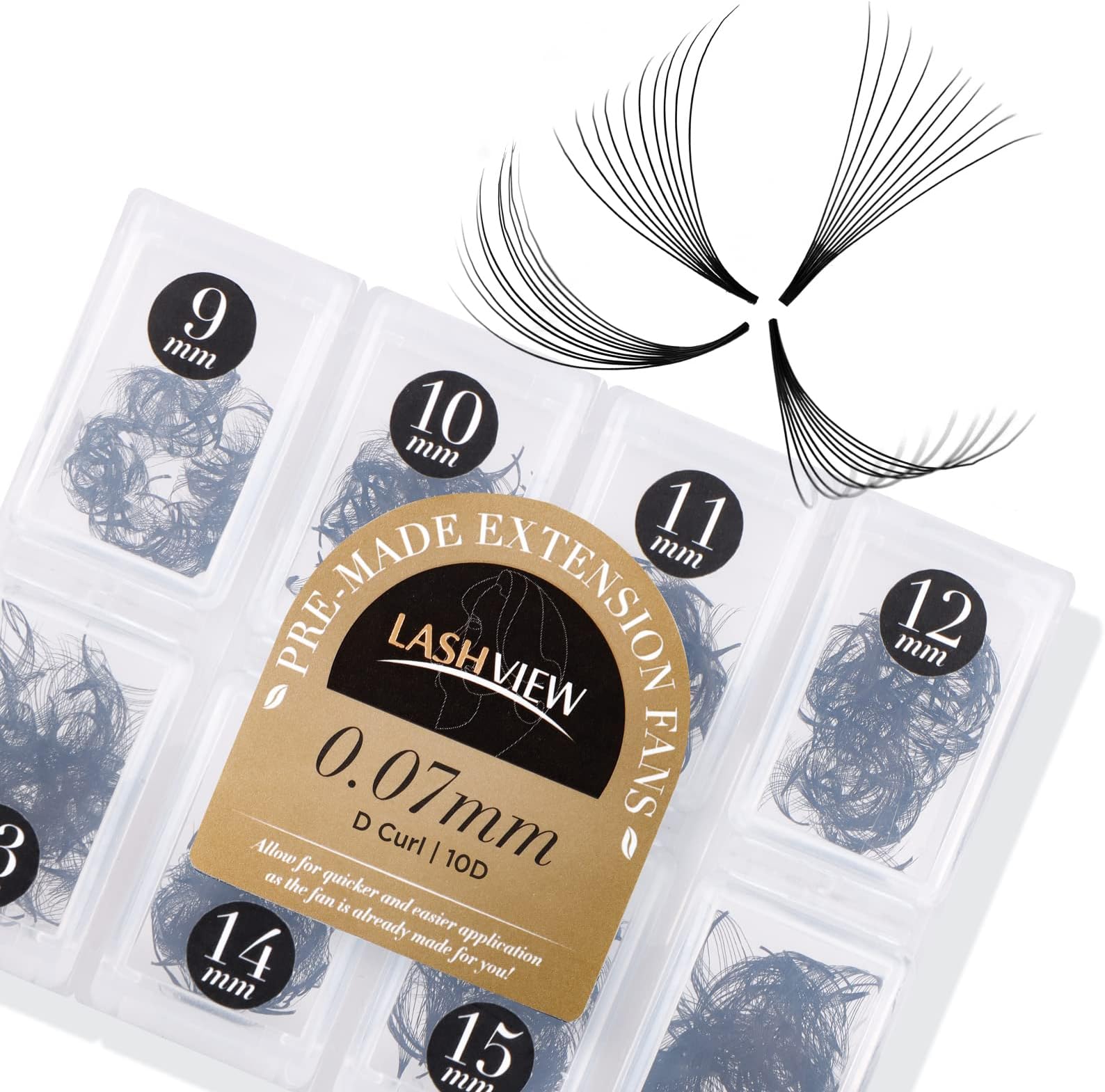 Amazon.com: LASHVIEW 1000 Premade Volume Eyelash Extensions Mixed Tray ...