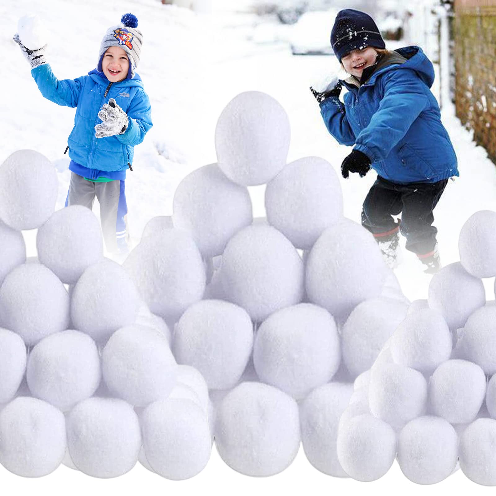 40P 5cm/7cm/8cm White Plush Realistic Artificial Snowballs,Christmas ...