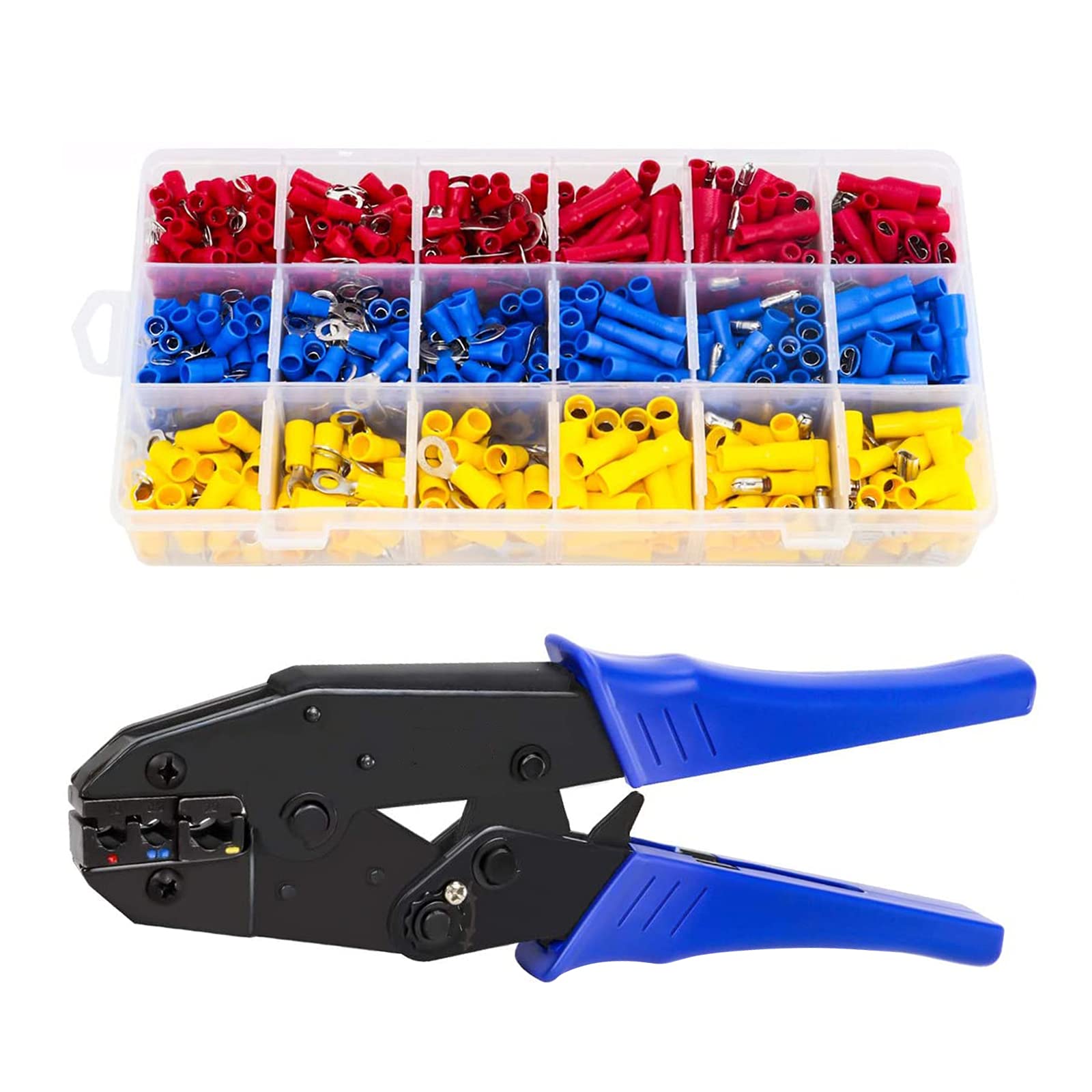 Buy Wire Terminals Crimping Tool Kit, AWG22-10 Insulated Ratcheting ...