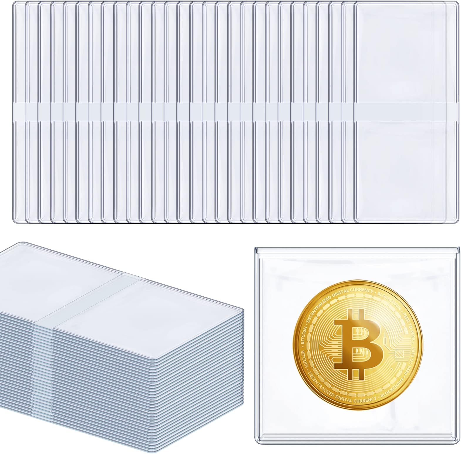 Amazon.com : Sweetude 100 Pcs Double Pocket Unplasticized Coin Flips ...