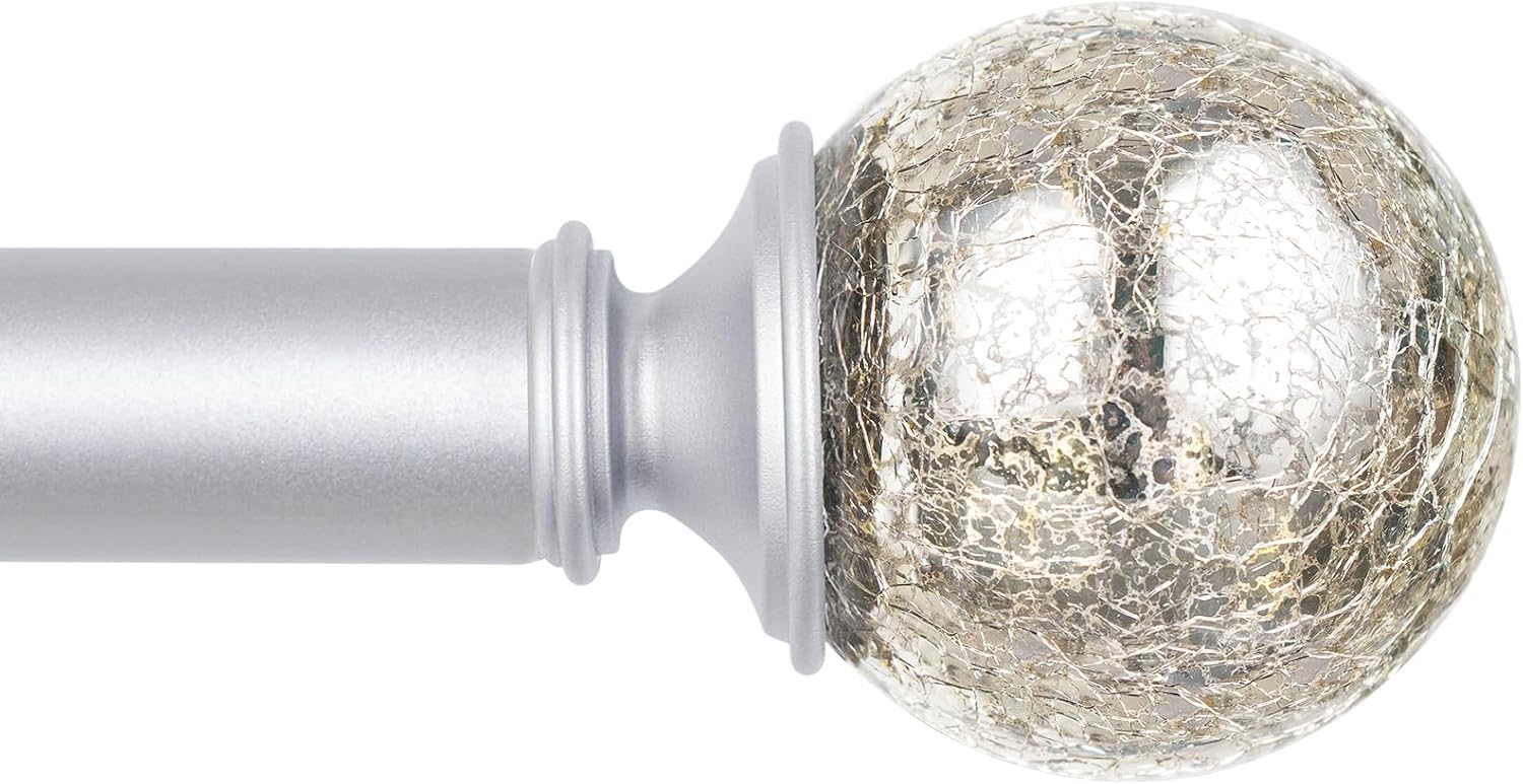 Amazon.com: KAMANINA Silver Curtain Rods for Windows 48 to 84 Inches, 1 ...