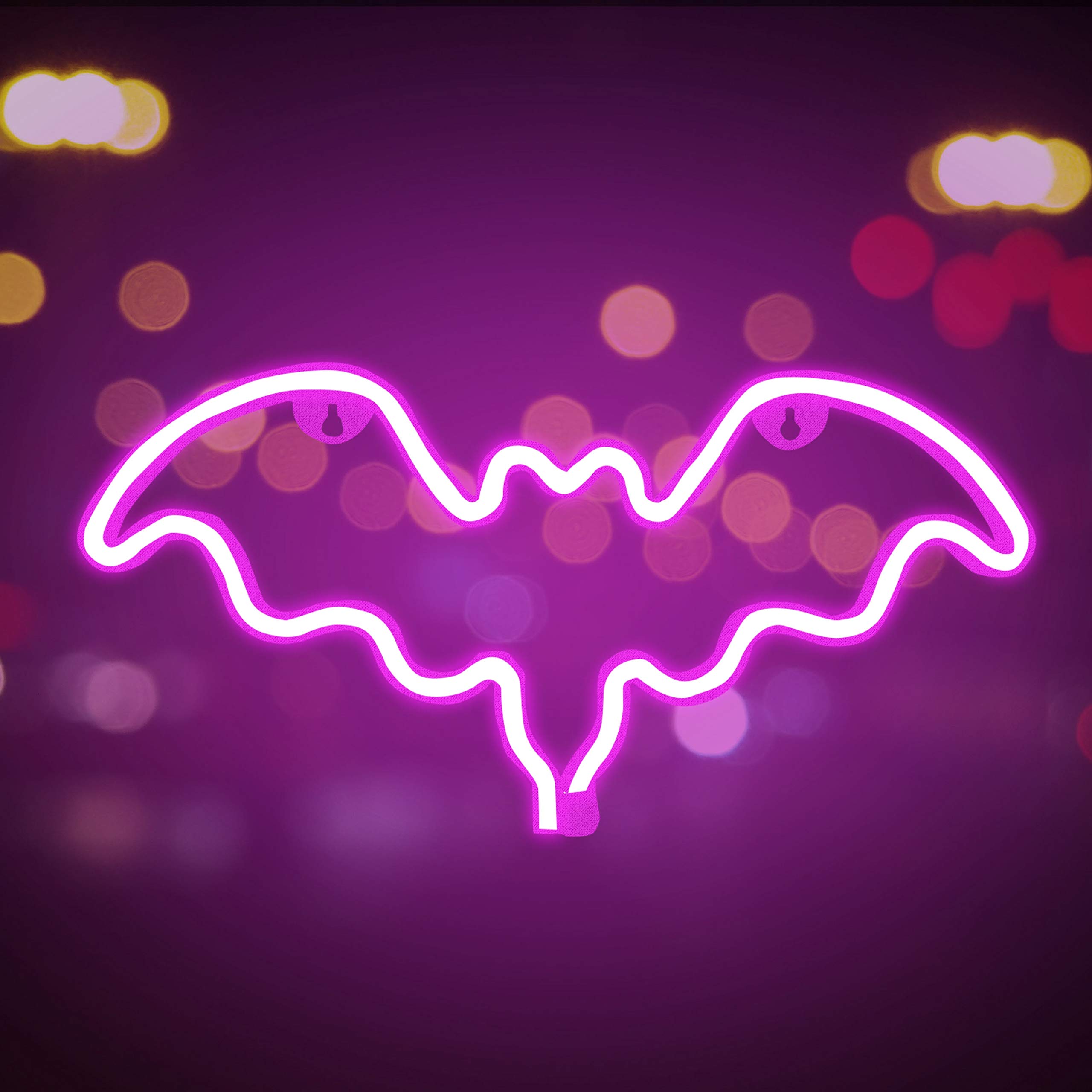 FUNPENY Bat Neon Signs, LED Festival Pink Bat Neon Lights, Halloween ...